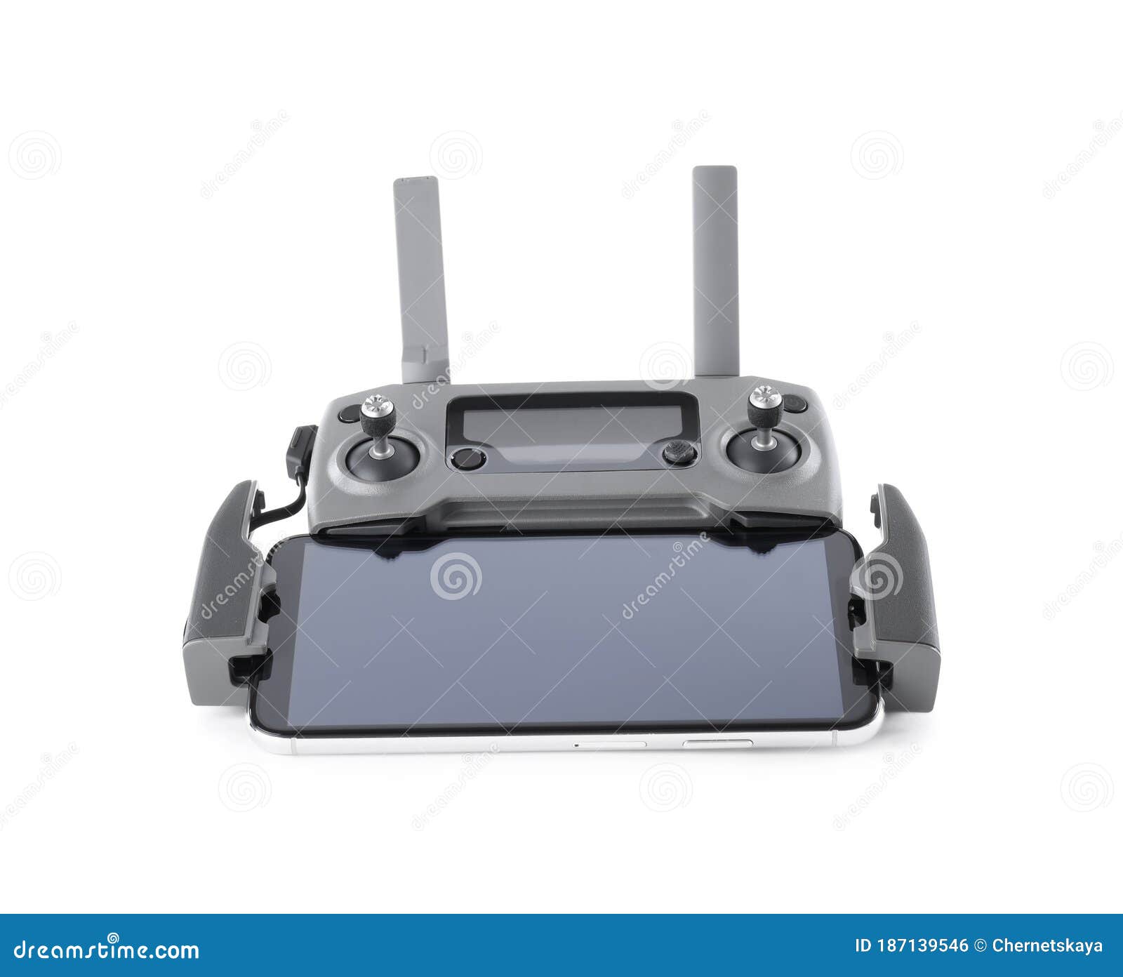 Drone Controller with Smartphone Isolated Stock Photo - Image of mobile ...