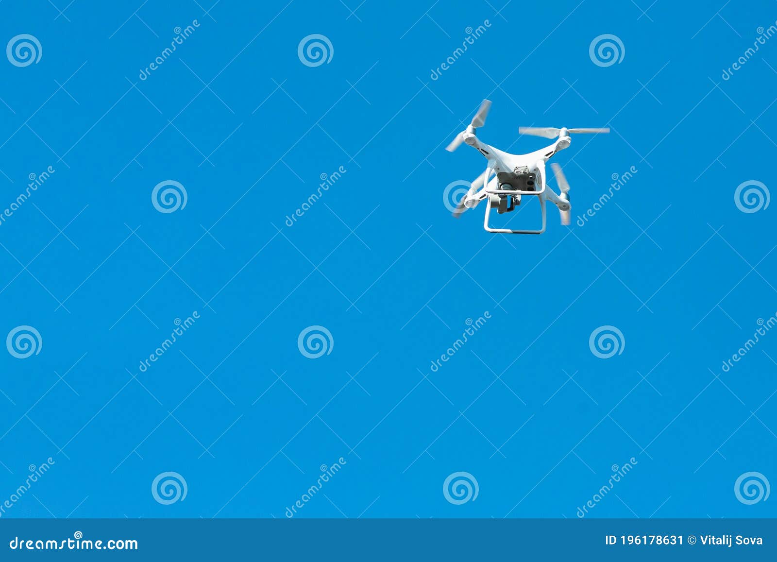 Drone Copter Flying with Digital Camera in Sky Stock Image - Image of ...