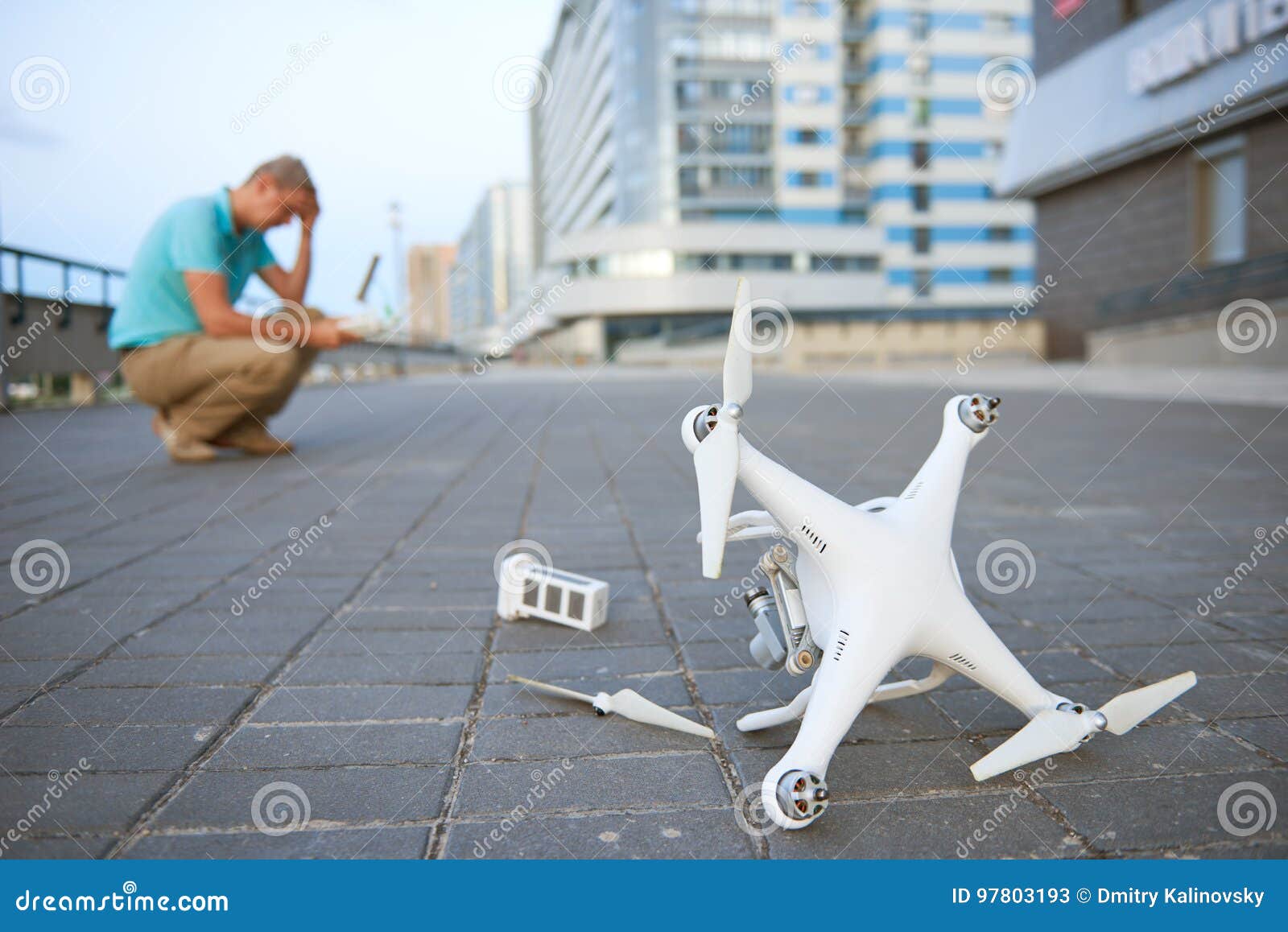 Drone Crash - Diver Standing Next To A Retrieved Drone Stock ...