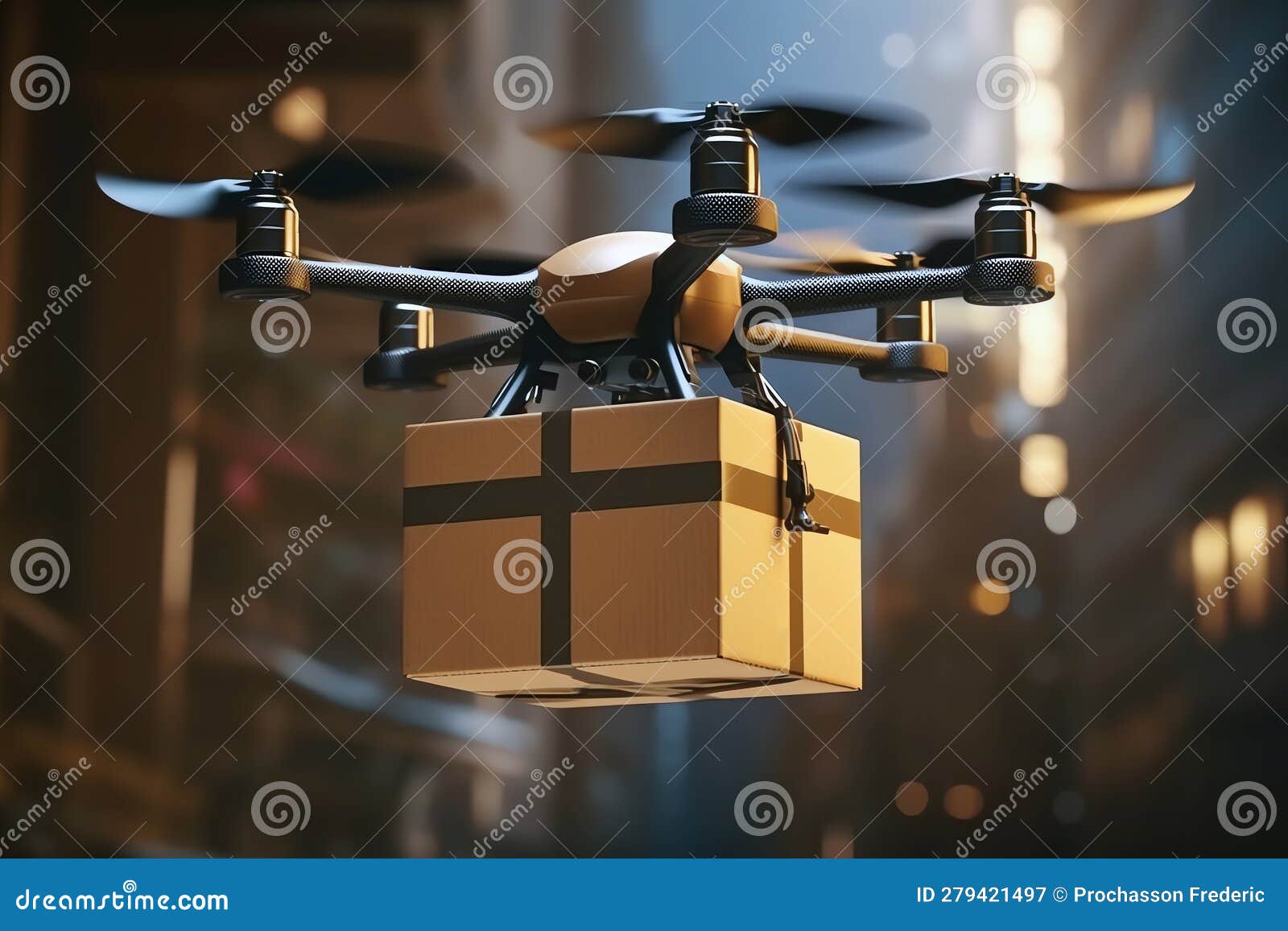 Drone Delivering Package, AI Generated Stock Illustration ...