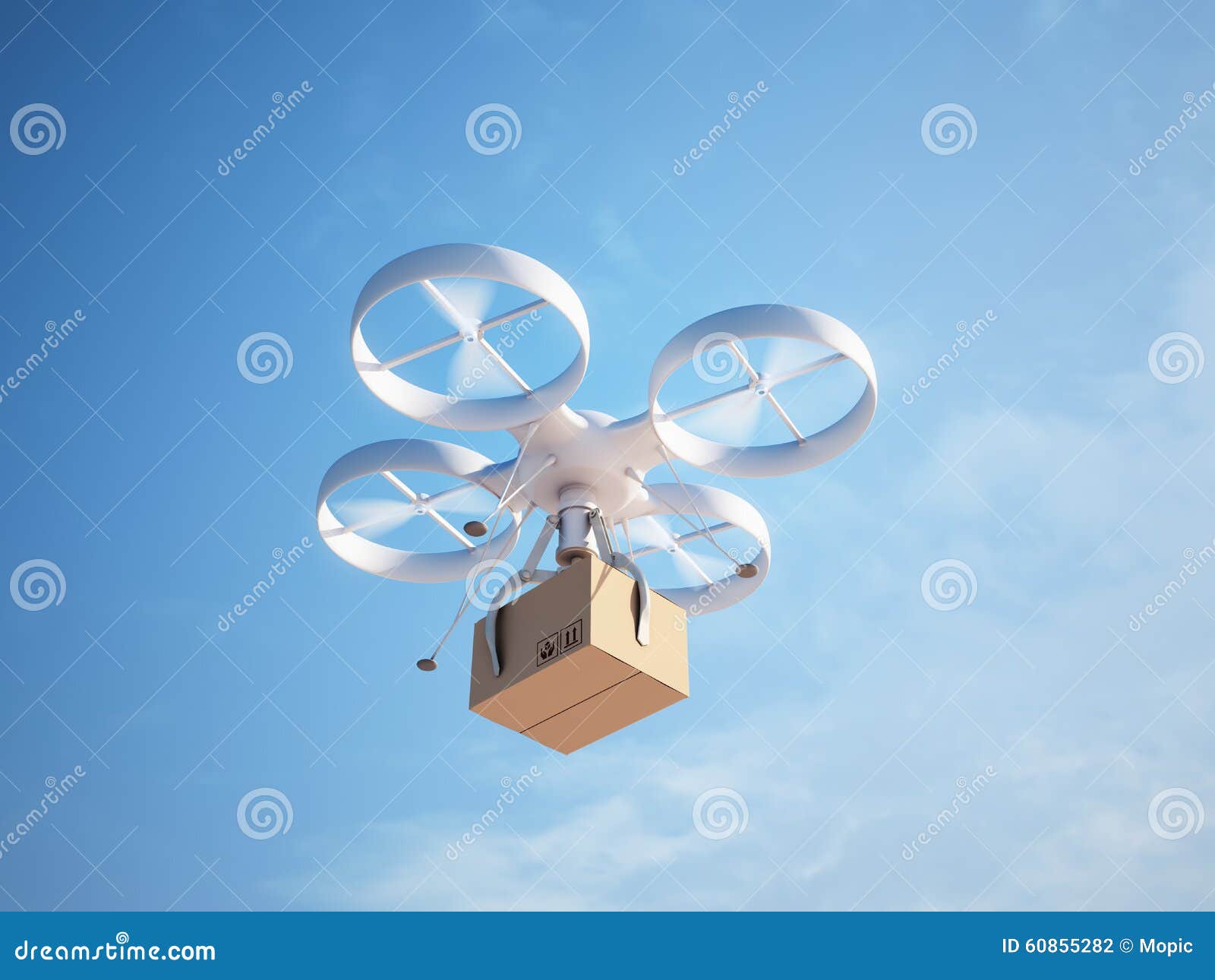 Drone delivering a package stock photo. Image of autonomic - 60855282