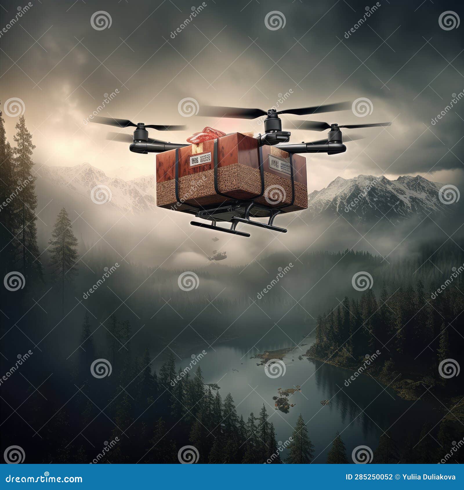 Drone Delivering a Package - Autonomous Logistics Generative AI ...