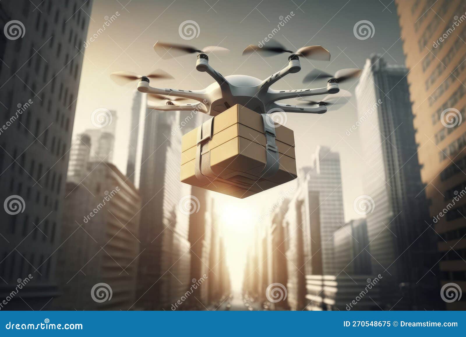A Drone Delivering a Parcel. Aerial Logistics Stock Image - Image of ...