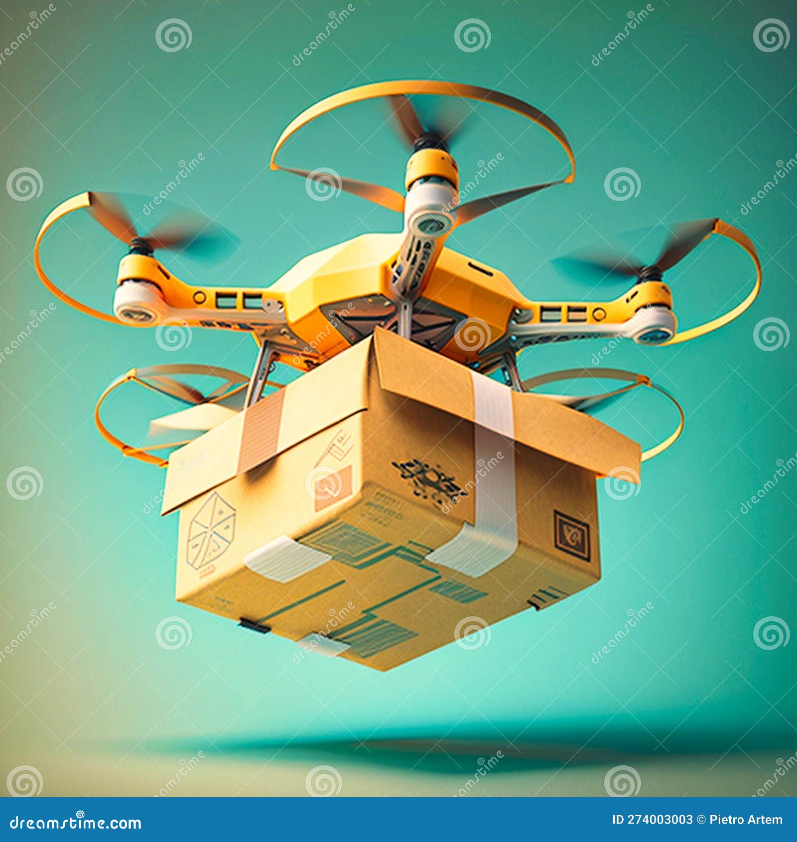 A Drone Delivering a Parcel. Aerial Logistics, Generative AI Stock ...