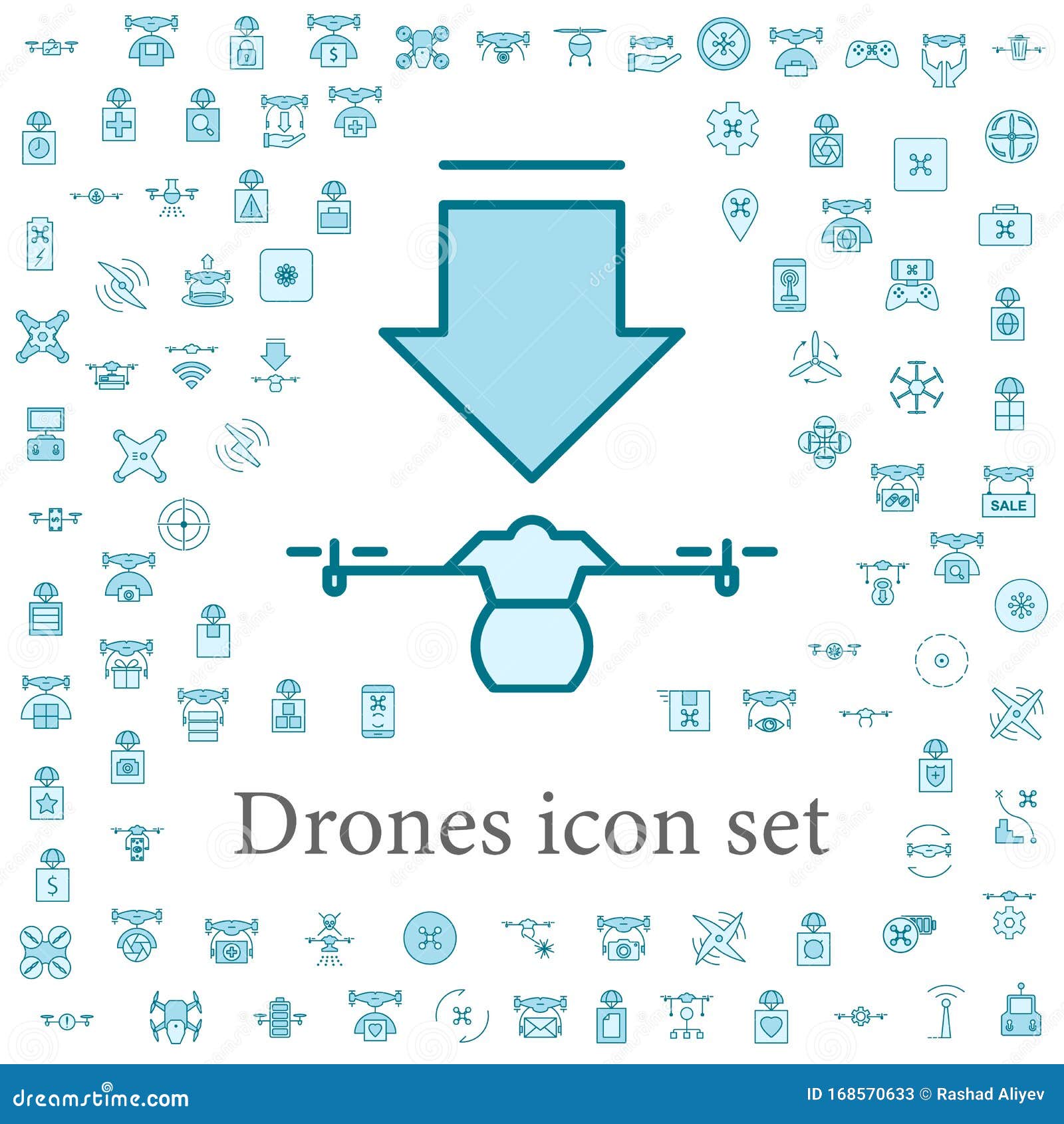 The Drone Descends Icon. Element Of Drones For Mobile Concept And Web ...