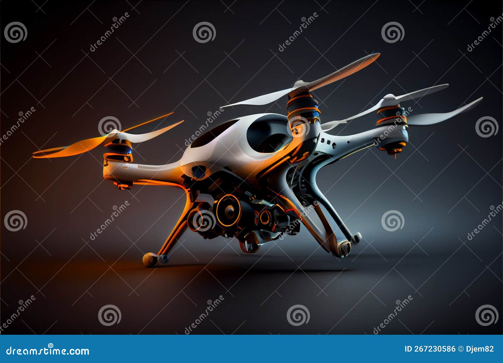 Drone with Digital Camera Flying Created with Generative Ai Stock ...