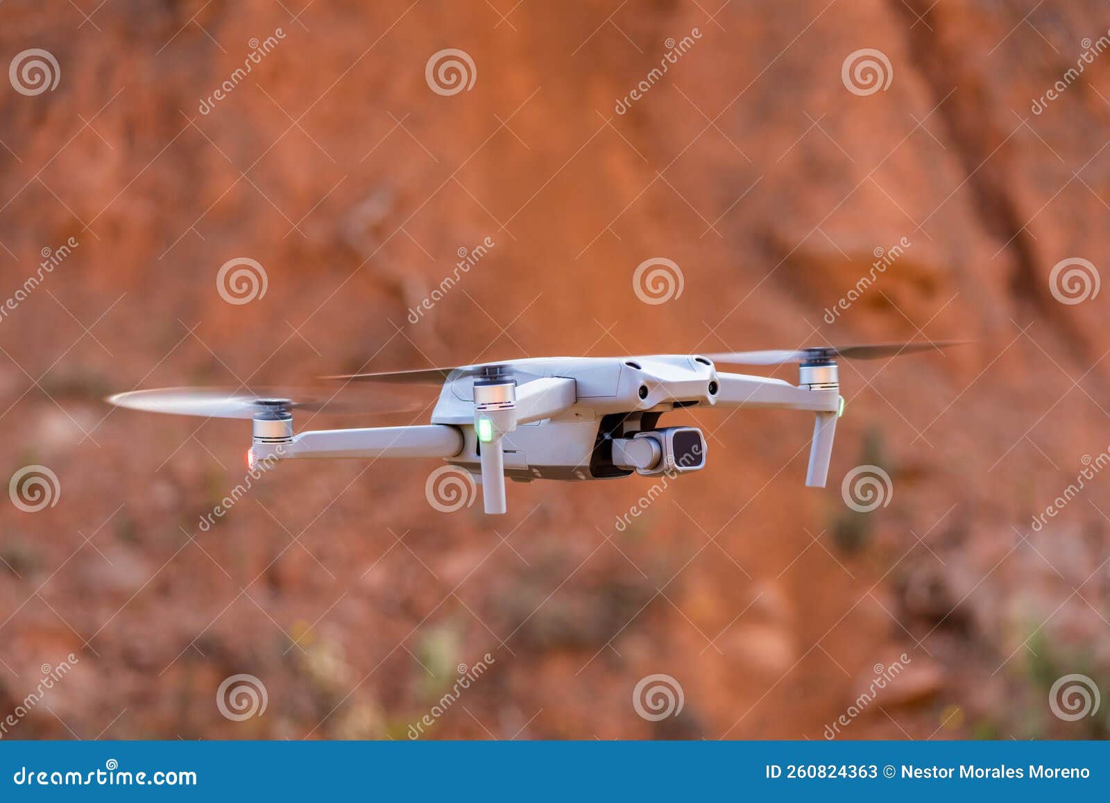 Drone with Digital Camera and Sensors Flying in the Nature Stock Image ...