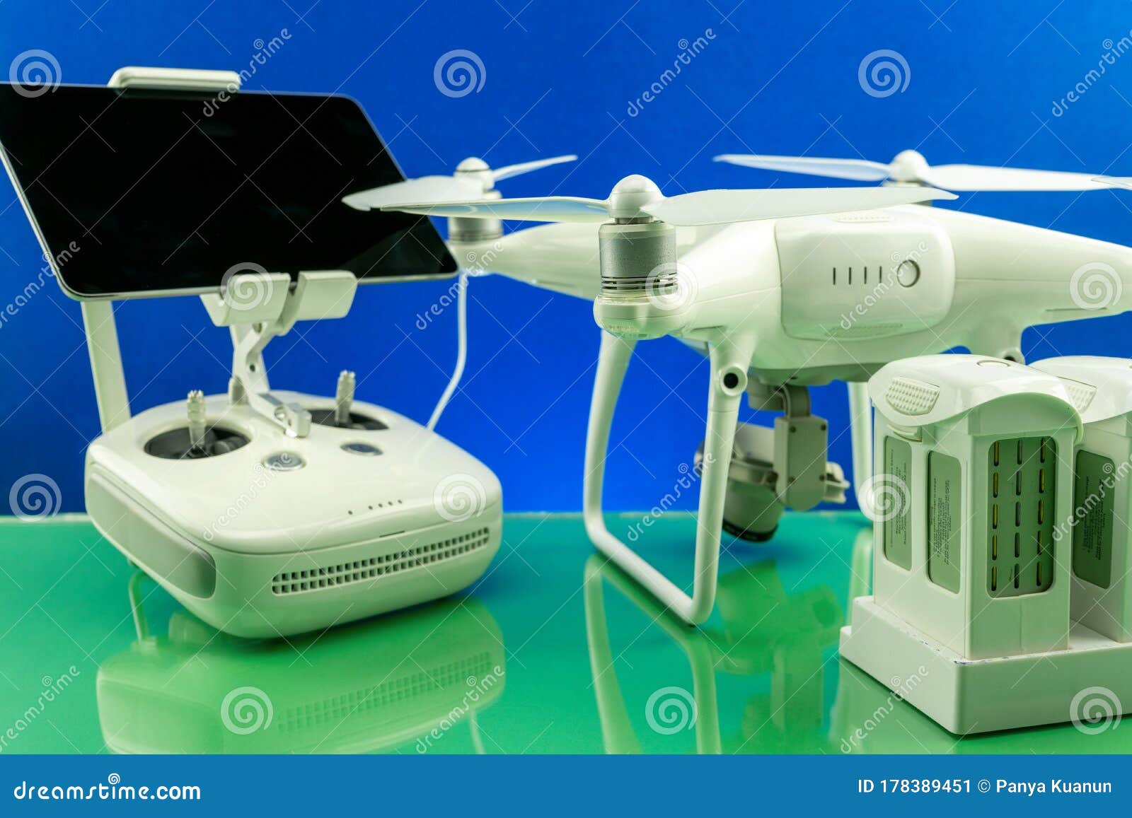 Drone Equipment with Remote Control Stock Image - Image of controlled ...