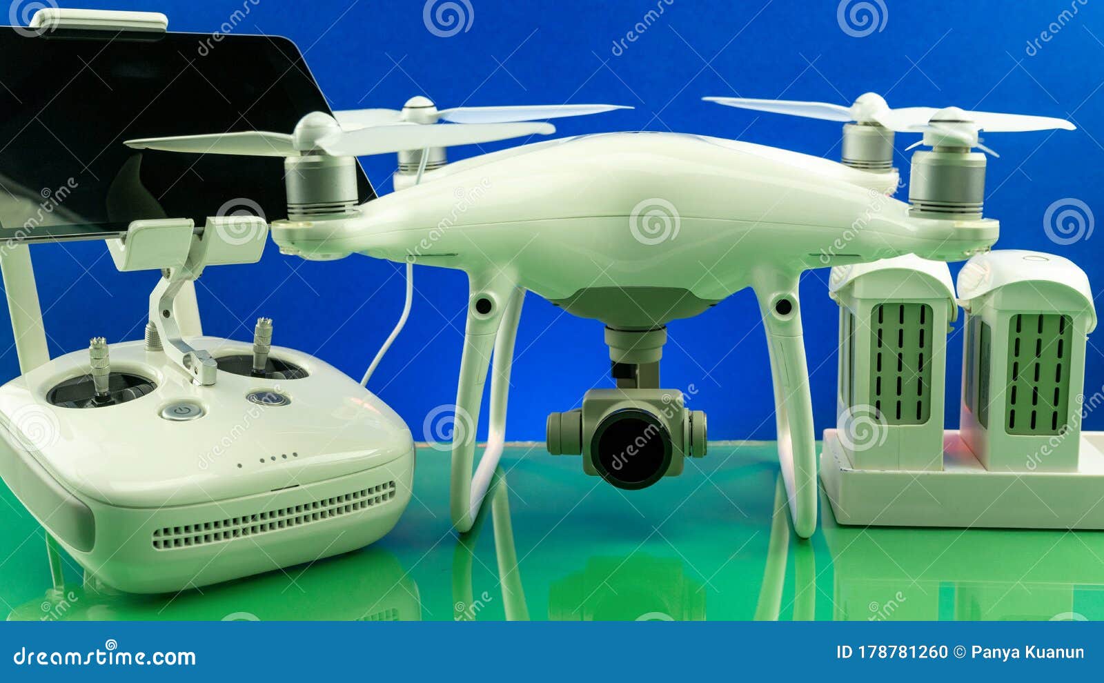 Drone Equipment with Remote Control Stock Photo - Image of background ...