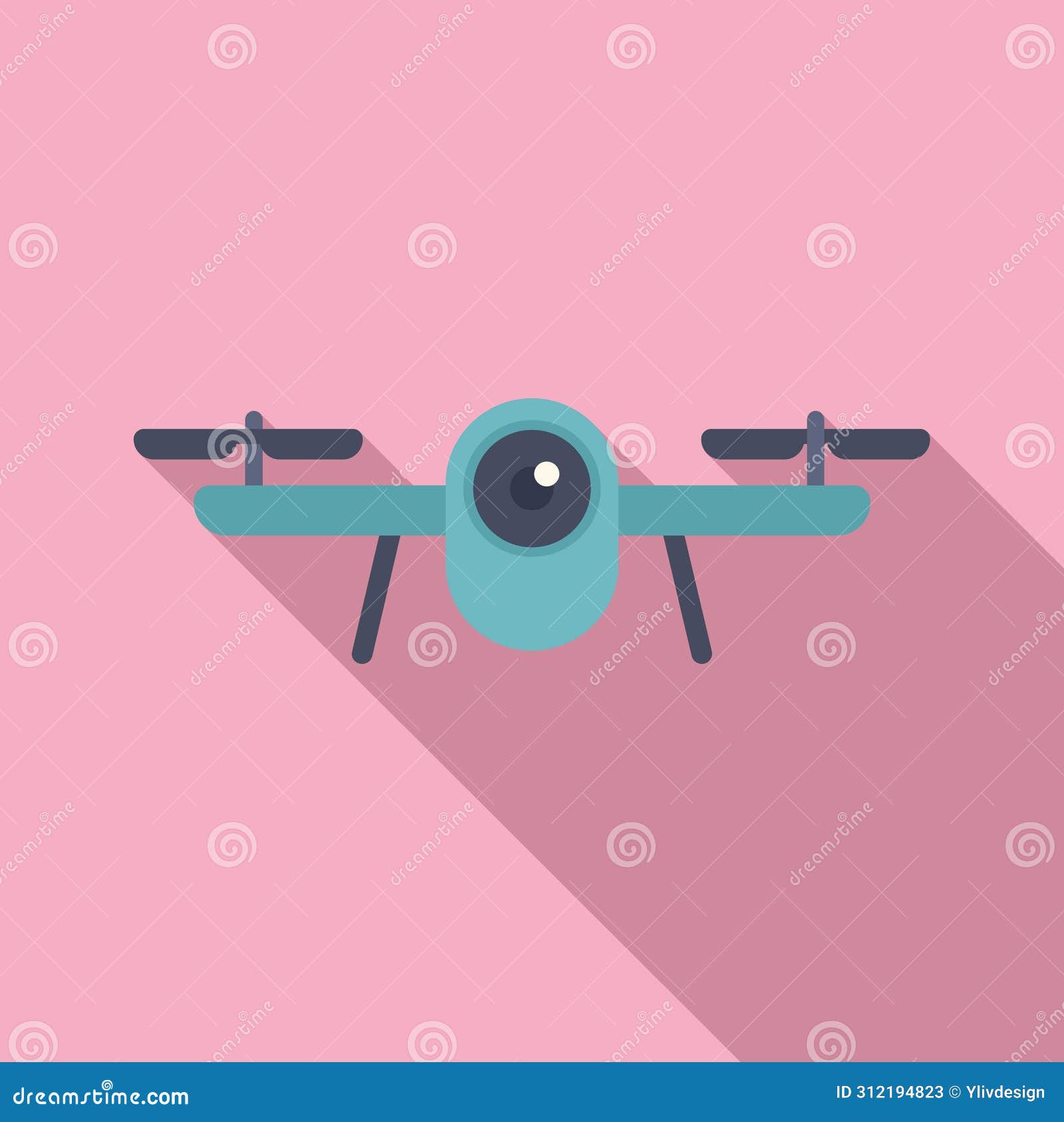Drone Filming Icon Flat Vector. Aero Filming Operator Stock Vector ...
