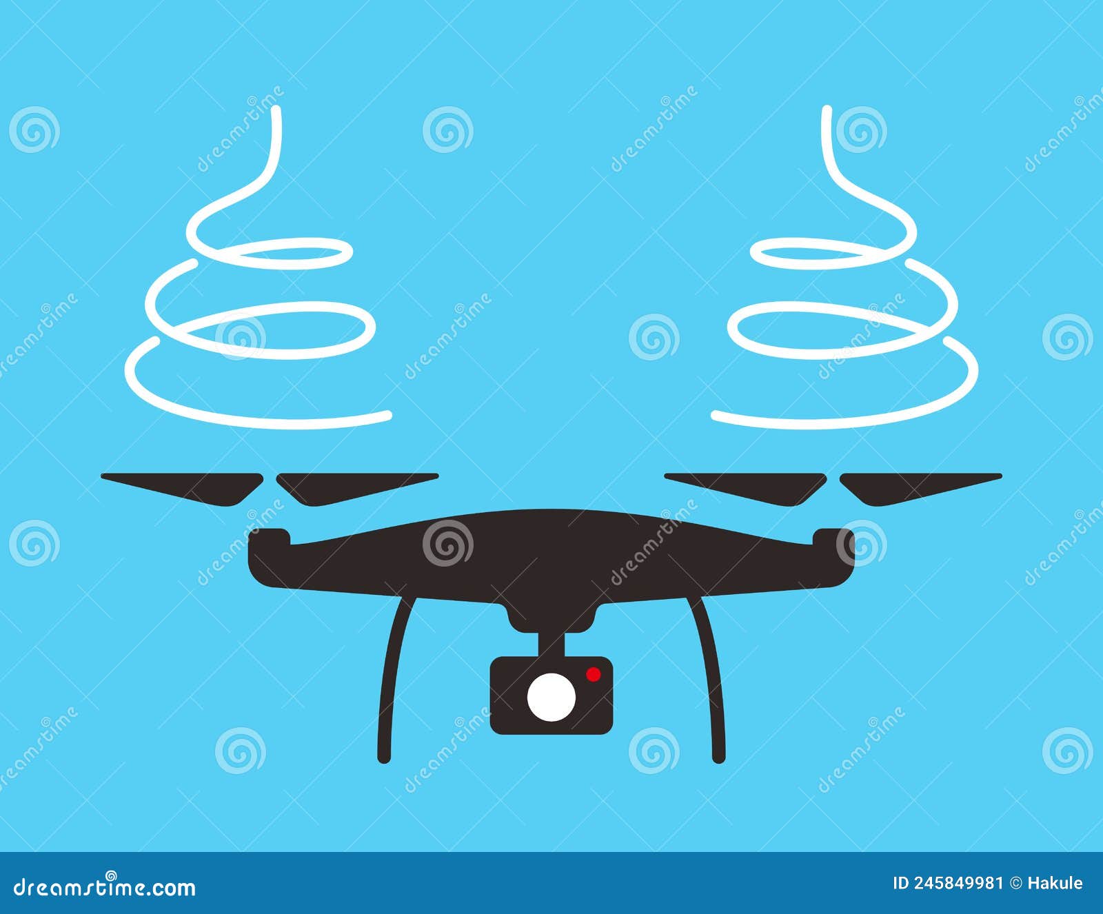 Drone Flat Icon Design, Flying, Blue Background, Vector Illustration ...