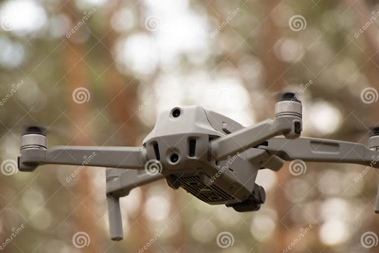 Drone in Flight in the Forest Close Up, Drone Stock Photo - Image of ...