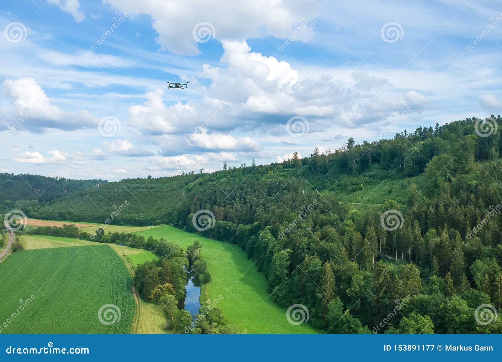 Drone Flight Over Black Forest Area South Germany Stock Image - Image ...