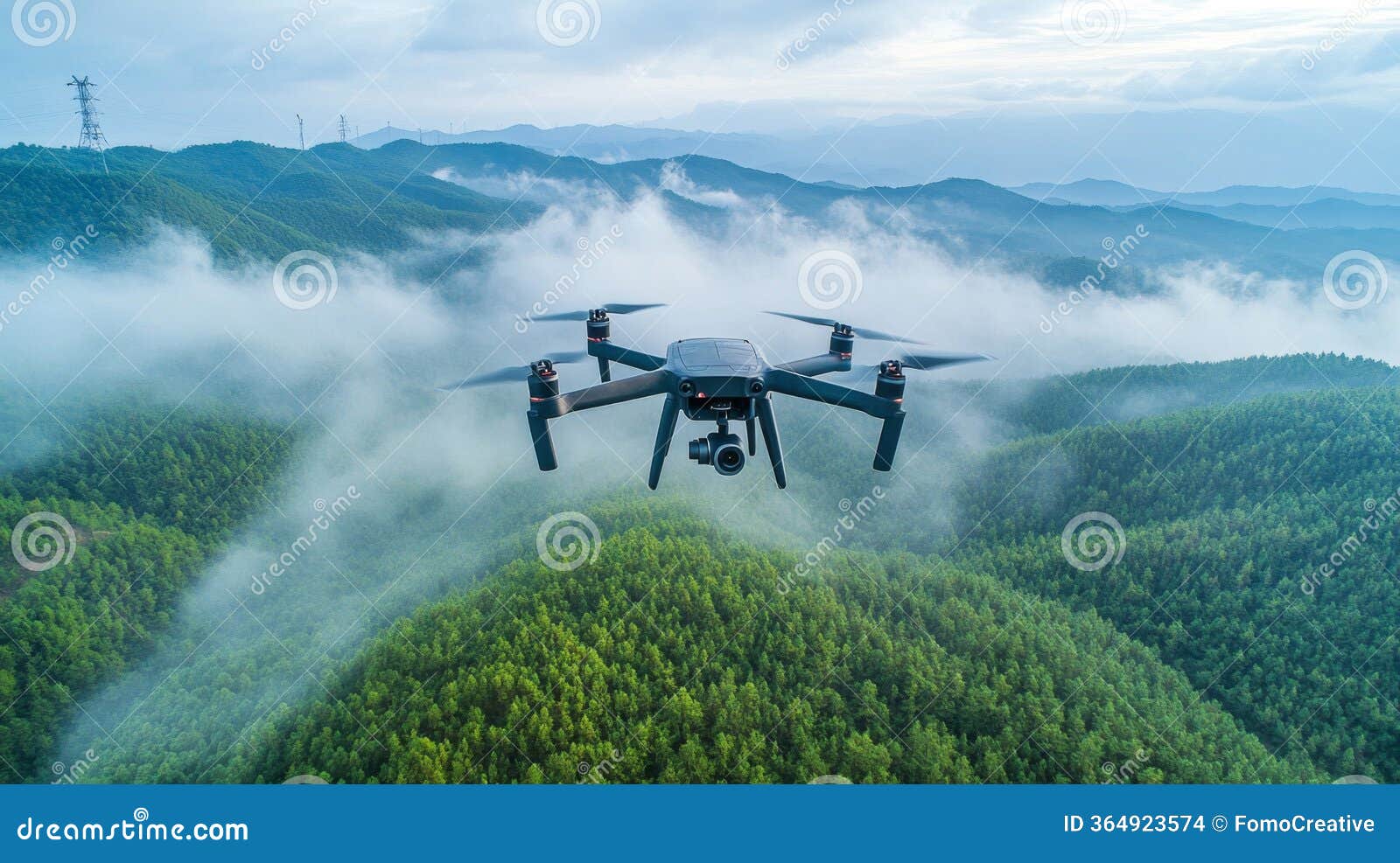 Drone In Flight. Flying Drone In Altitude Stock Photo | CartoonDealer ...