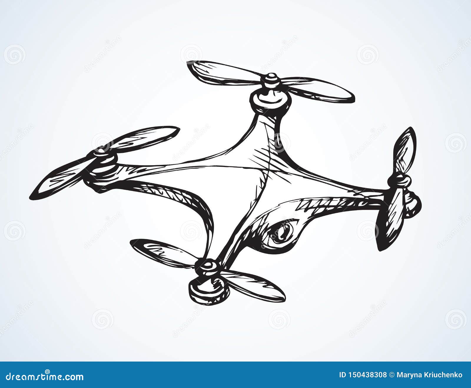Drone in Flight. Vector Drawing Stock Vector - Illustration of ...