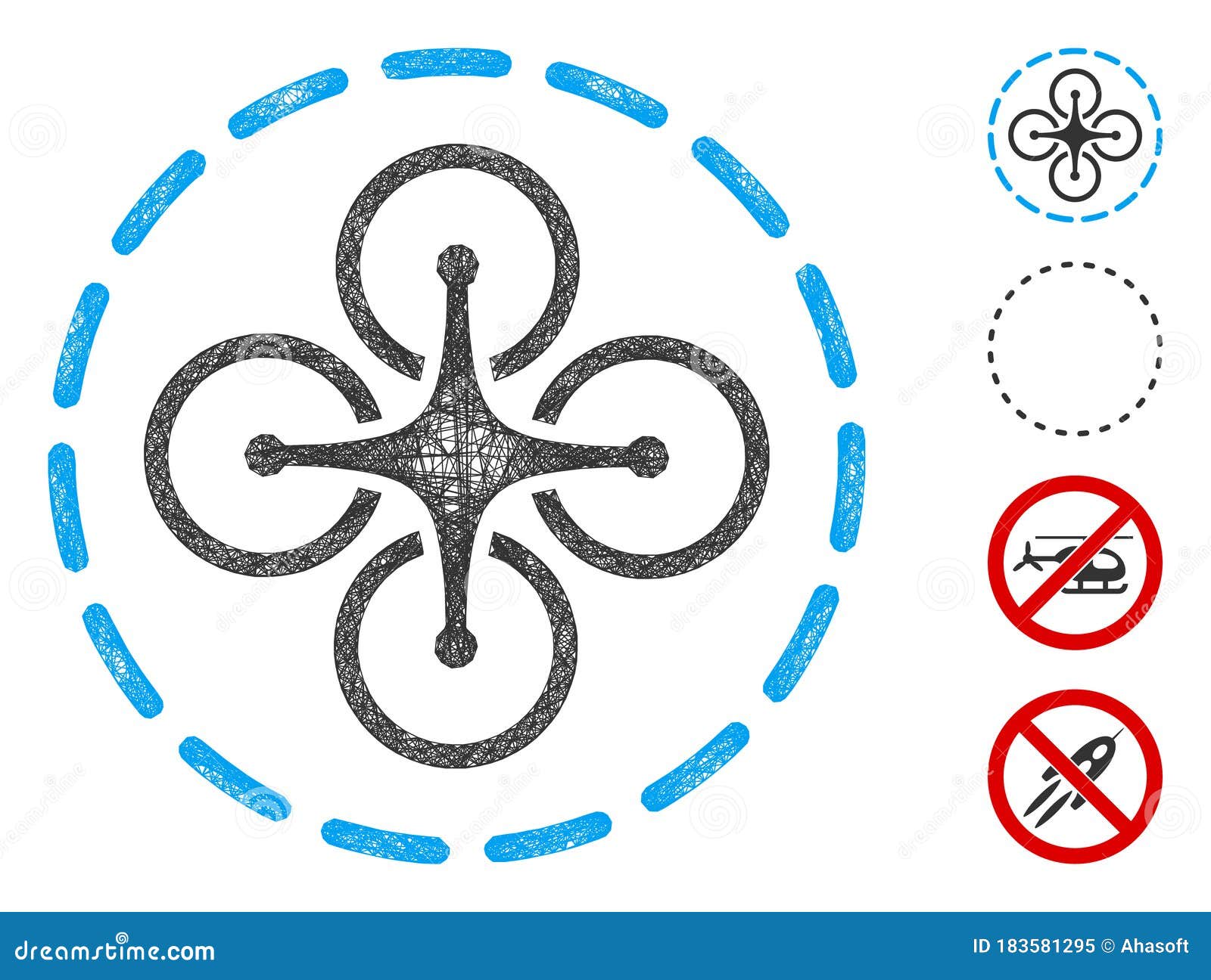 Drone Flight Web Vector Mesh Illustration Stock Illustration ...