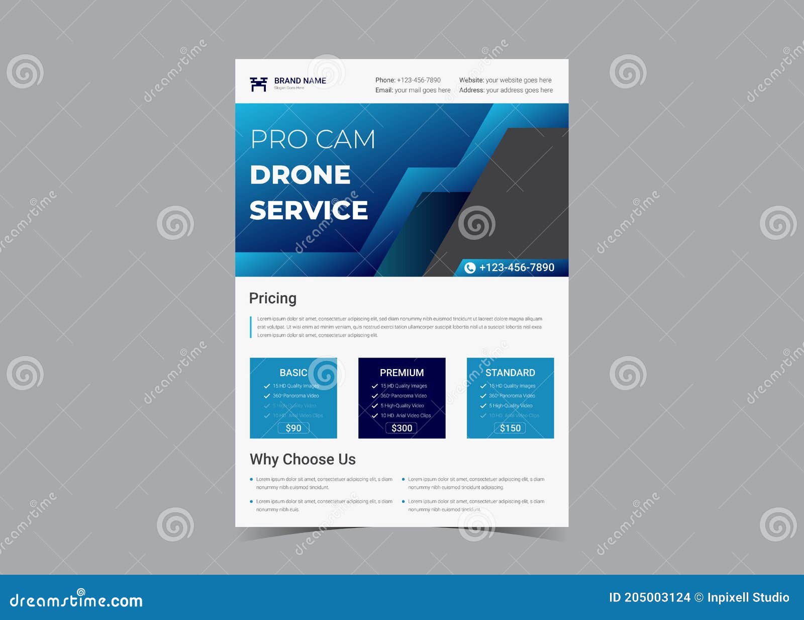 Drone Flyer Template, Most Advanced Drone Services Flyer Vector ...