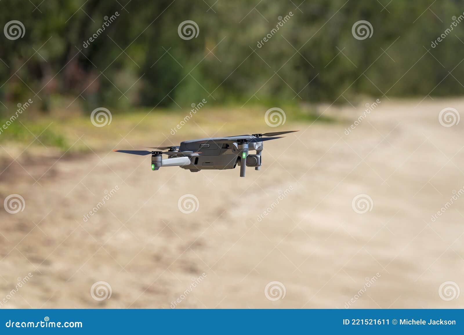 Drone Hovering Above a Sandy Beach Stock Image - Image of piloting ...