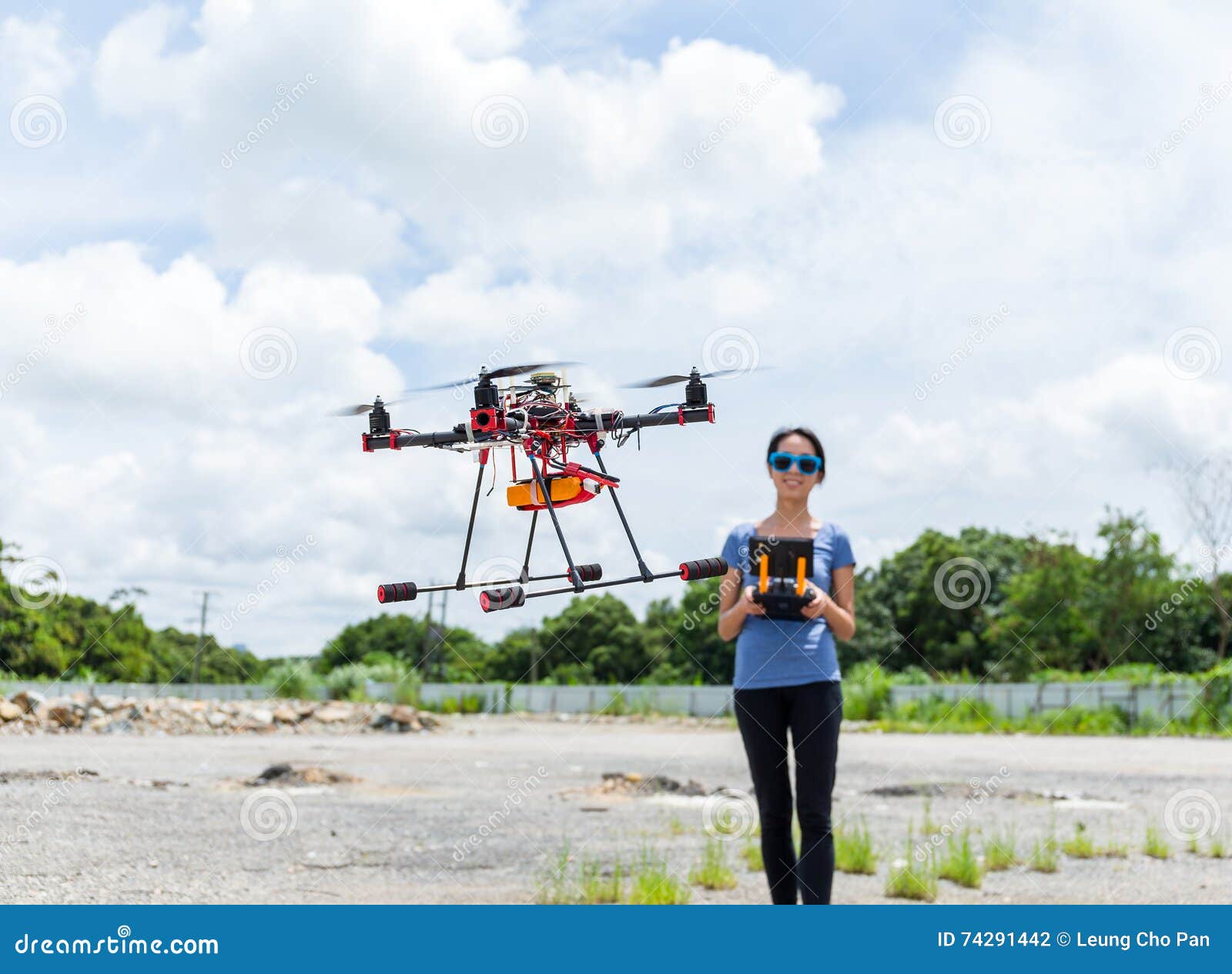 Drone flying at outdoor stock photo. Image of aircraft - 74291442