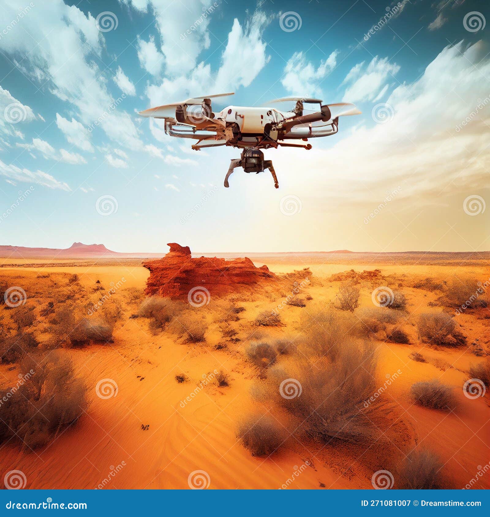 Drone Flying Over the Arid Landscape of Outback Australia Stock ...