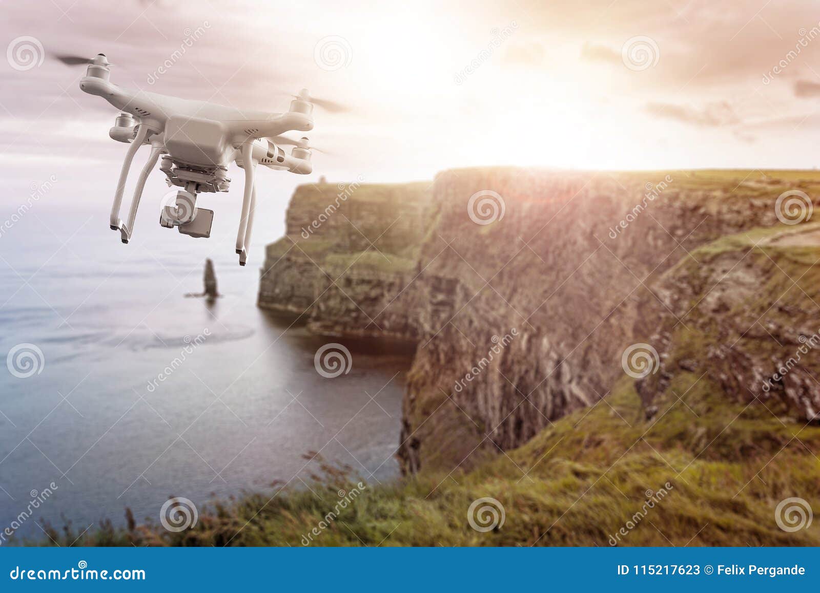 Drone Flying Over Cliffs of Moher Ireland Stock Image - Image of ...