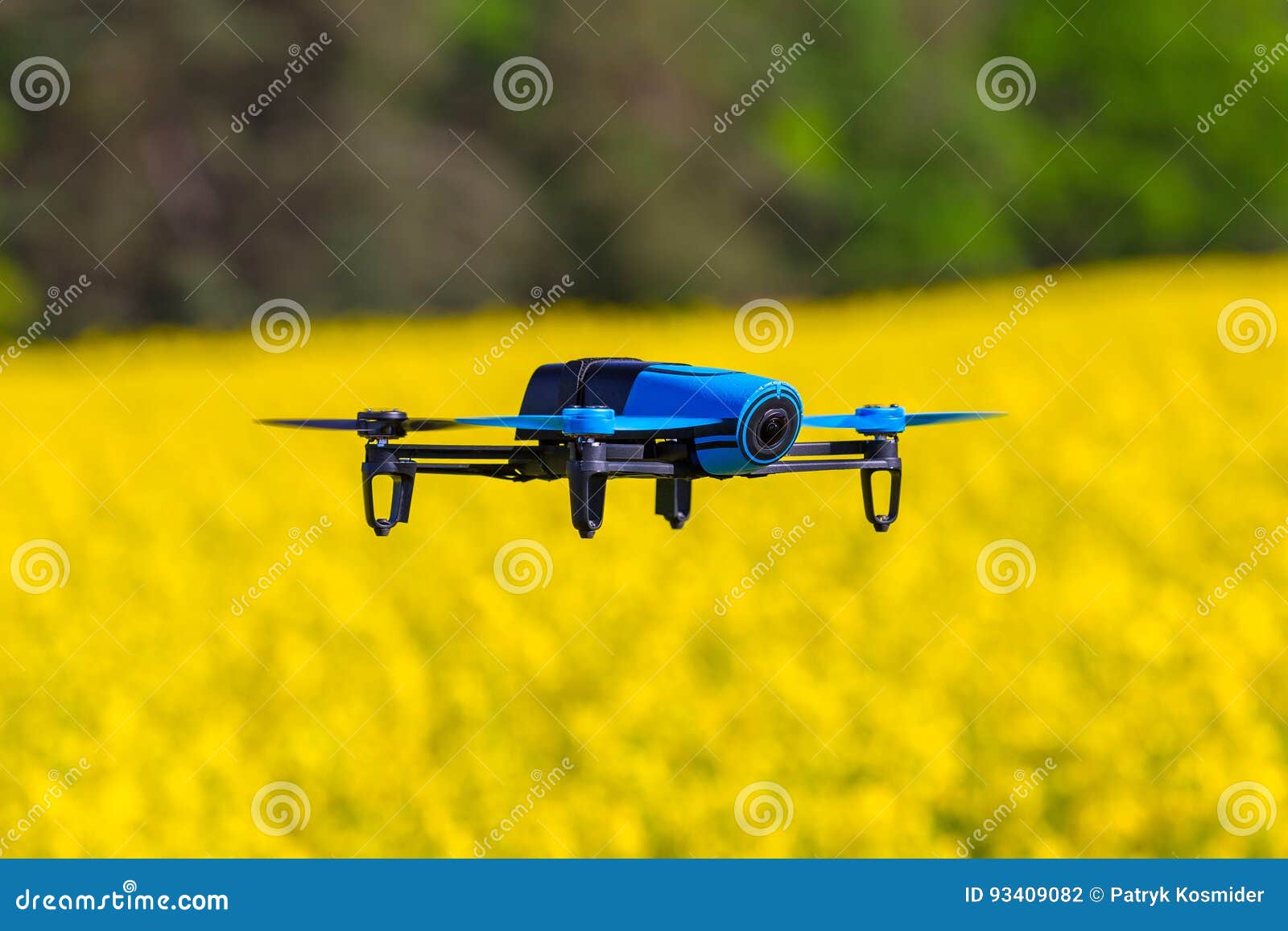 Drone Flying Over the Field Stock Photo - Image of innovation ...