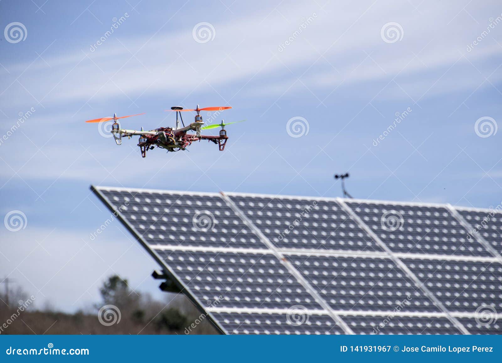 Drone Flying Over Solar Panel Stock Image - Image of drone, inspection ...