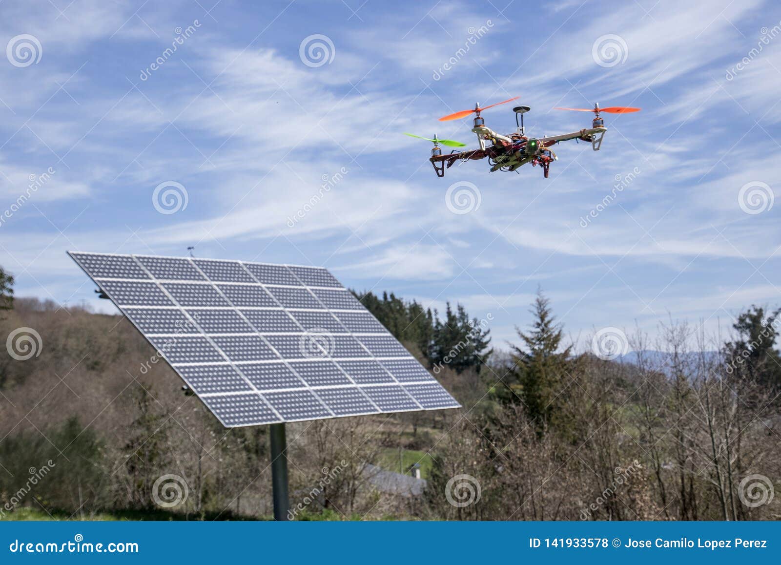 Drone Flying Over Solar Panel Stock Photo - Image of inspection ...