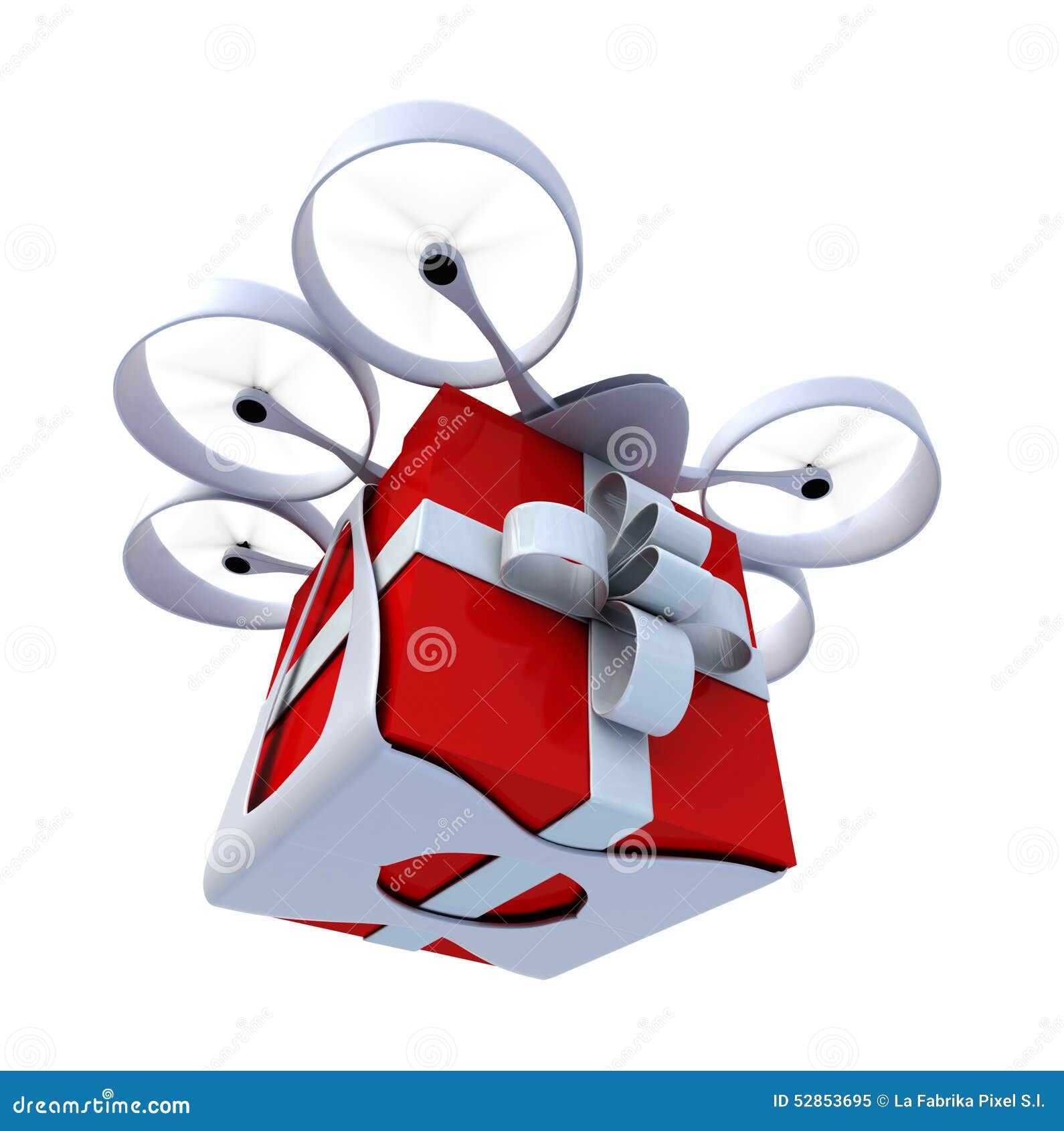 Drone flying present stock illustration. Illustration of control - 52853695