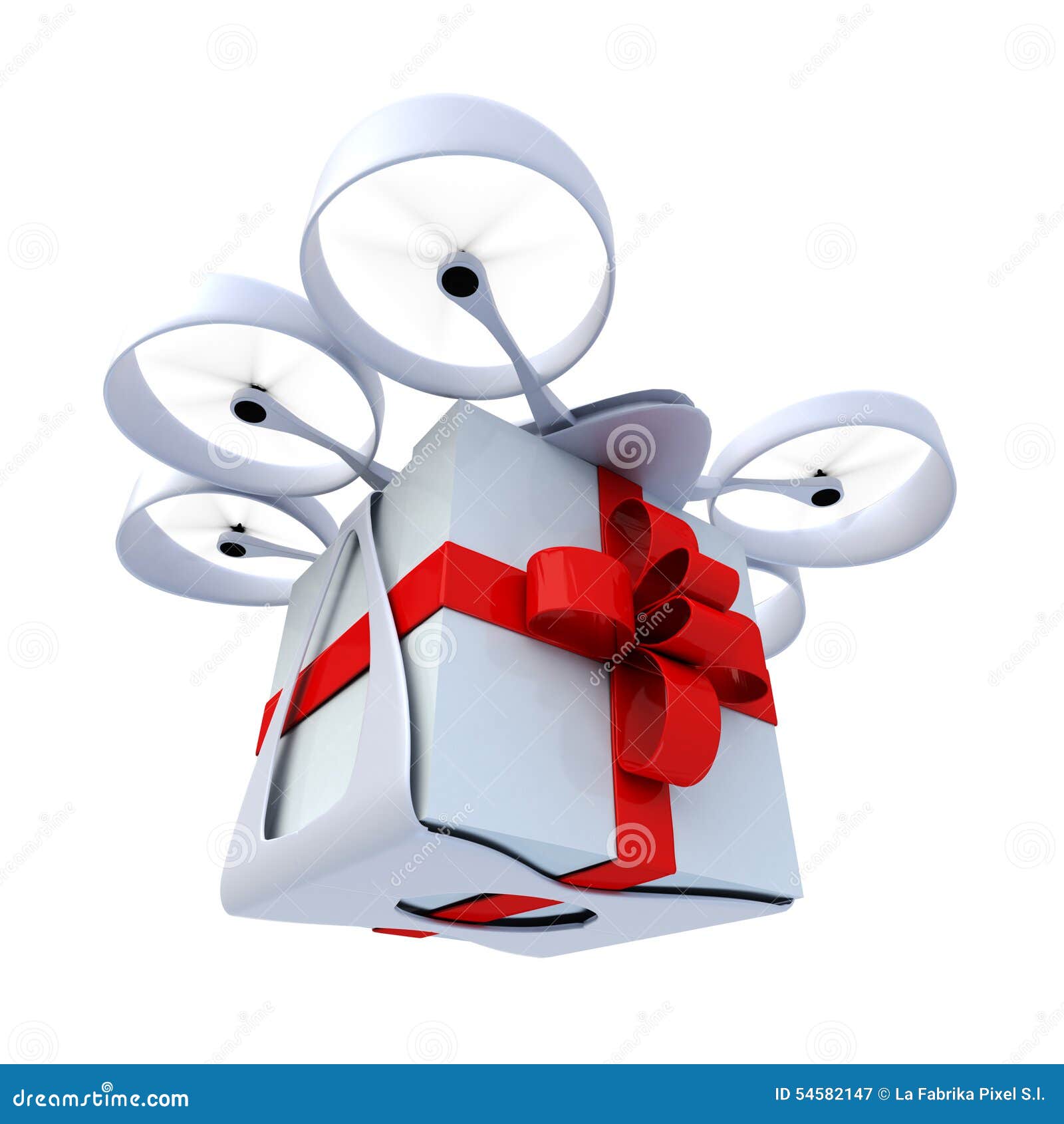 Drone flying present stock illustration. Illustration of cargo - 54582147