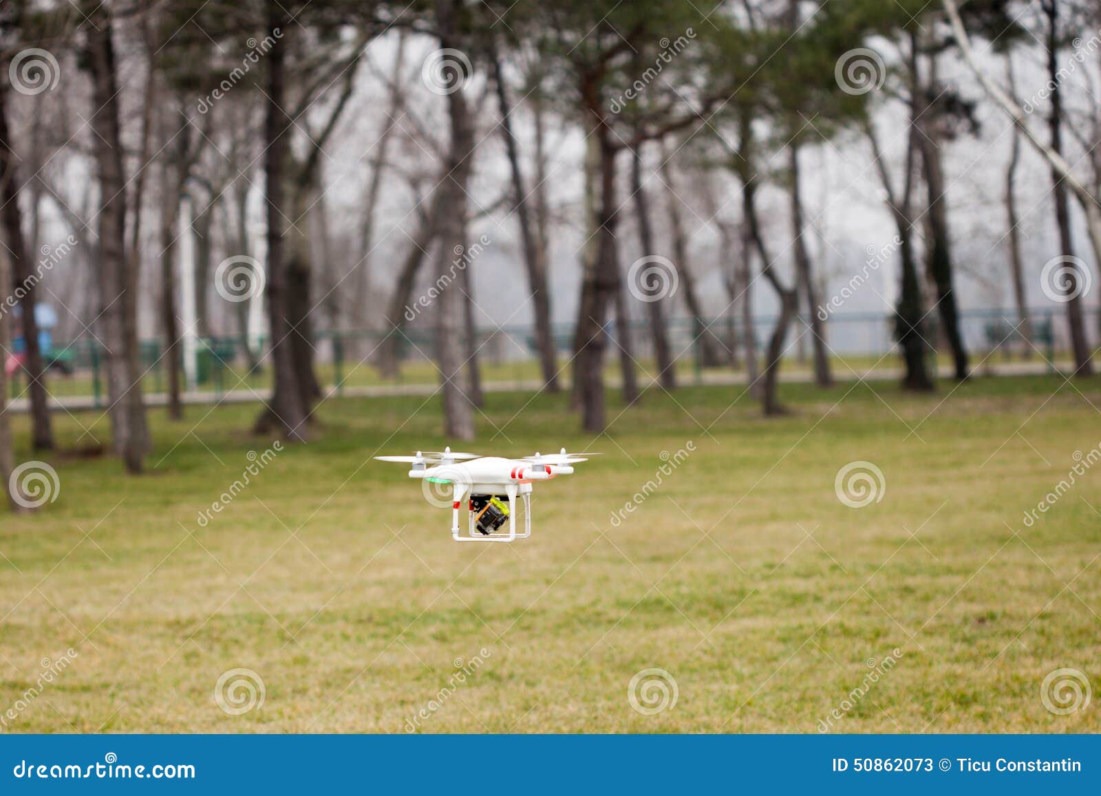 Drone Flying through the Trees Stock Image - Image of lawn, field: 50862073