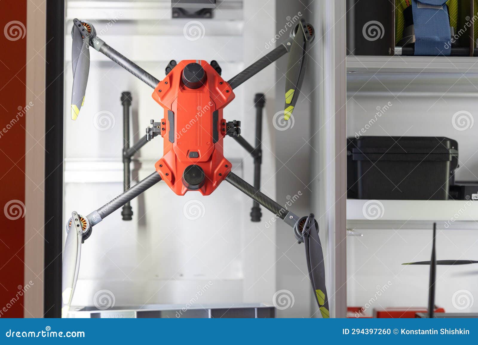 Drone Hanging Above a Workstation. Stock Photo - Image of professional ...