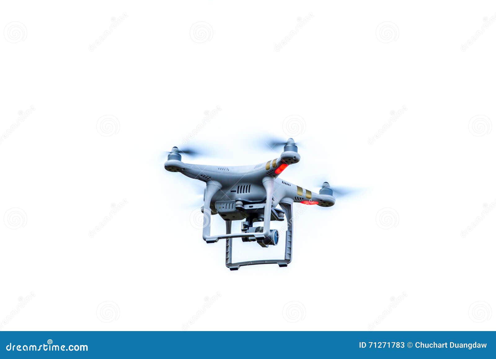 Drone hovering in sky stock image. Image of quadcopter - 71271783