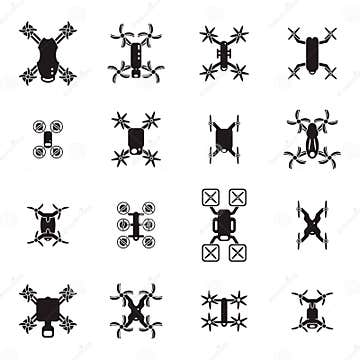 Drone Icon Set Top View. Vector Stock Vector - Illustration of business ...