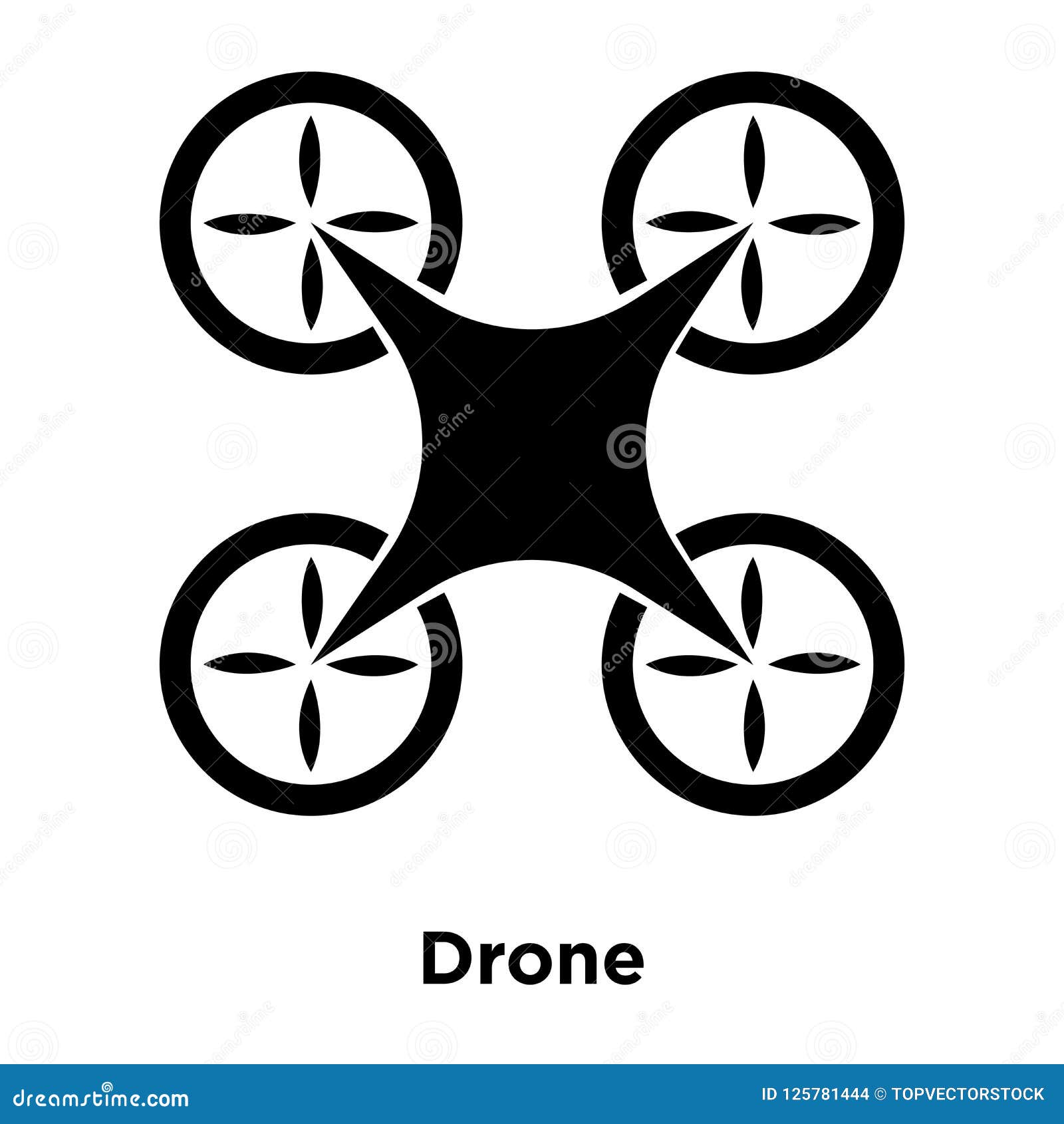Drone Icon Vector Isolated on White Background, Logo Concept of Stock ...