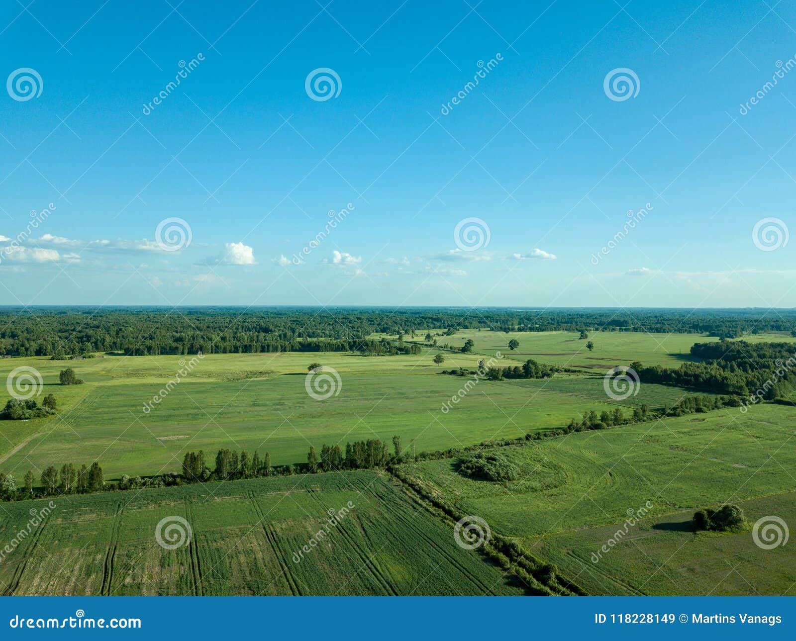 Drone Image. Aerial View of Empty Cultivated Fields Stock Image - Image ...