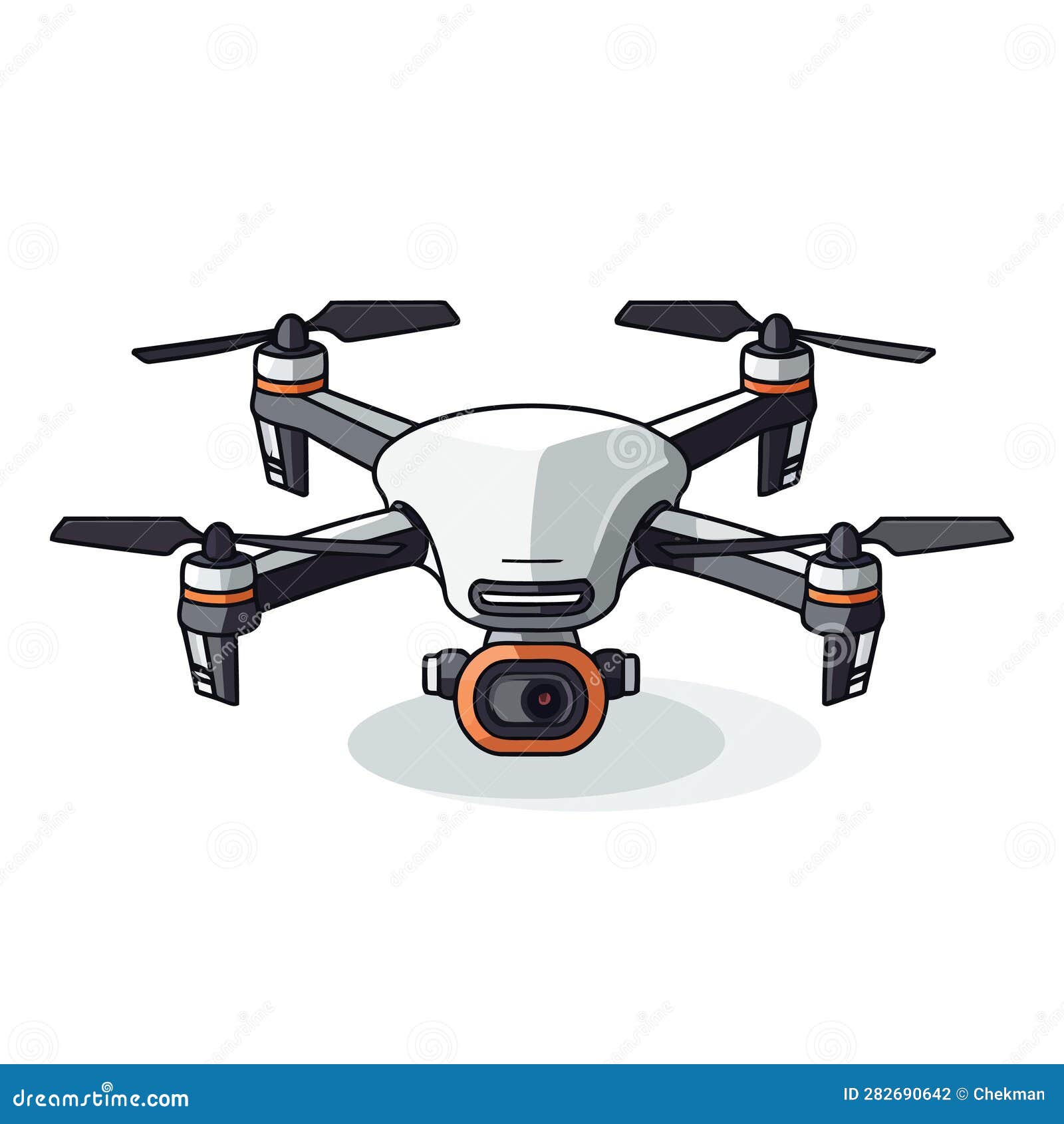 Drone Image. Cute Image of an Isolated Quadcopter with Camera Stock ...