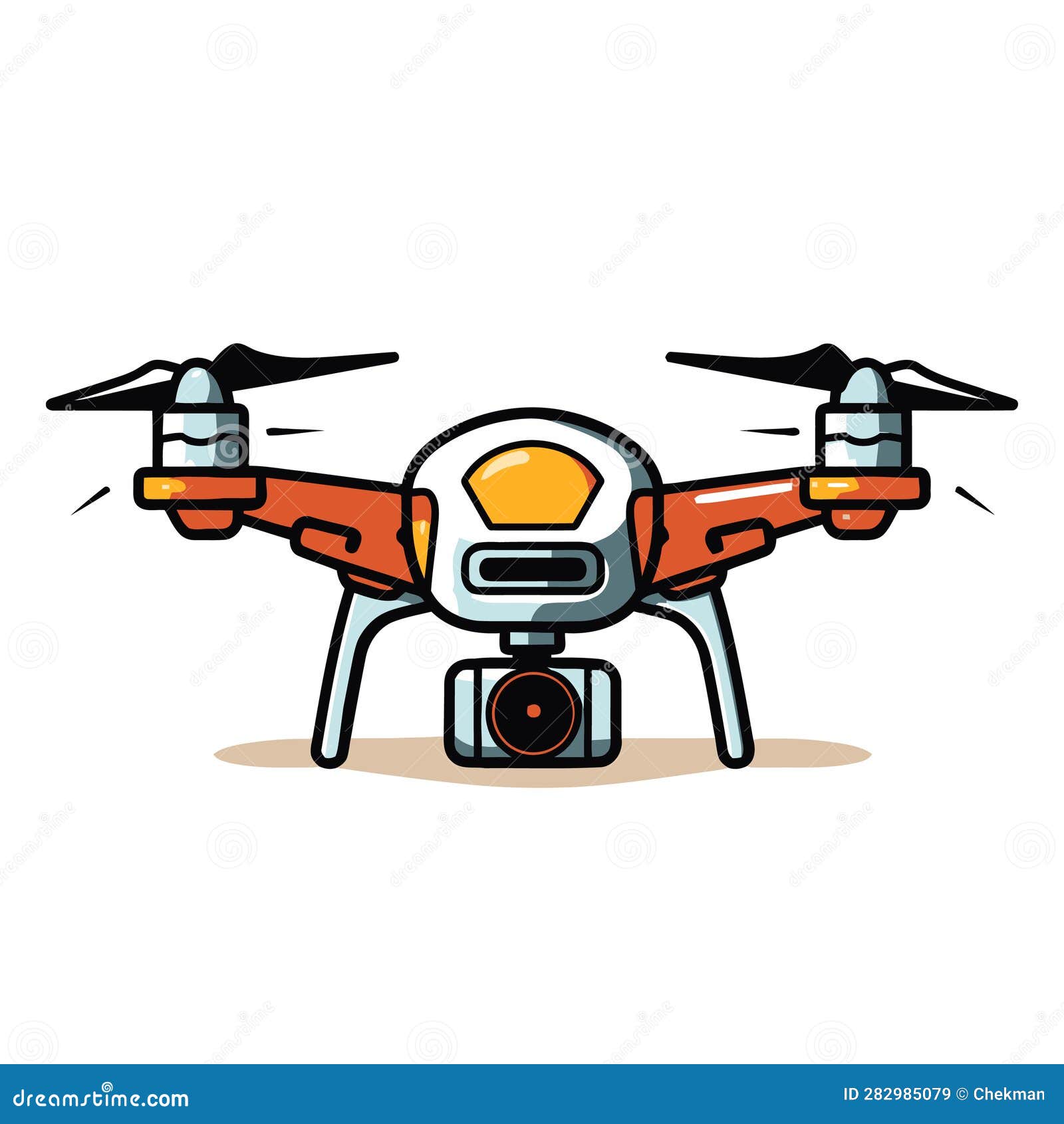 Drone Image. Cute Image of an Isolated Quadcopter with Camera Stock ...