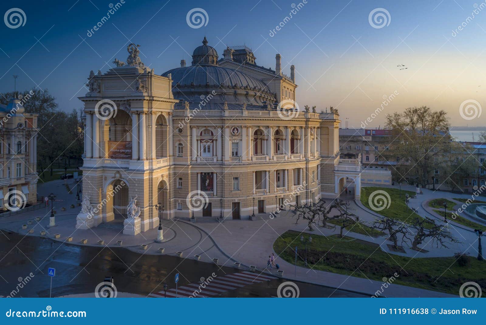 Drone Image of the Odessa Opera House Stock Photo - Image of dawn, hour ...