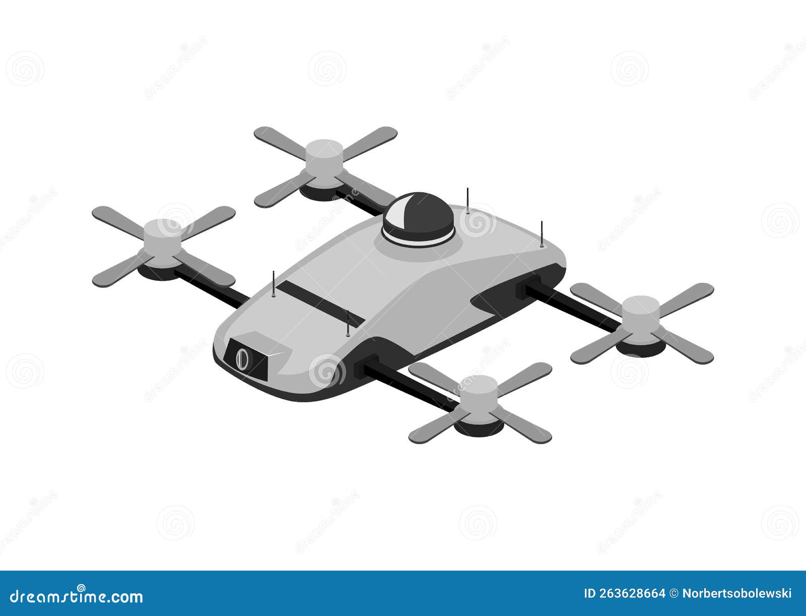 Isometric Flying Drone. Vector Stock Vector - Illustration of logistics ...