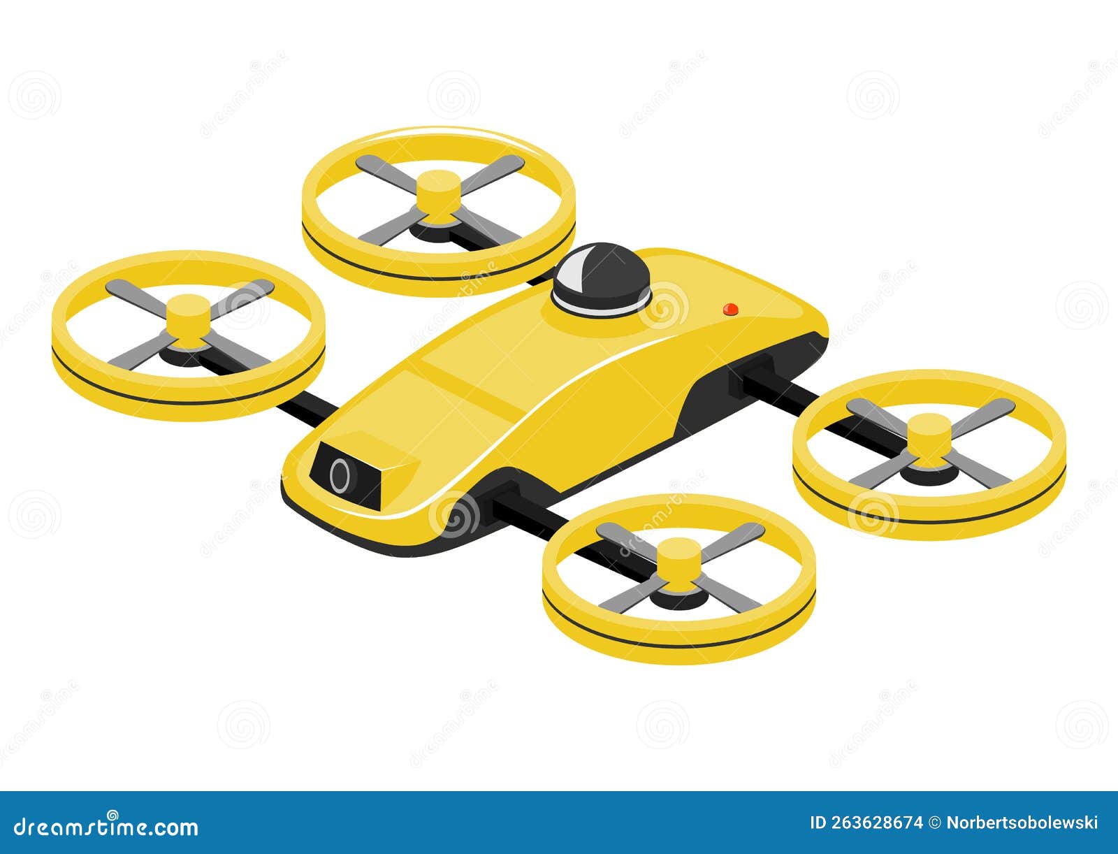 Isometric Flying Drone. Vector Stock Vector - Illustration of transport ...