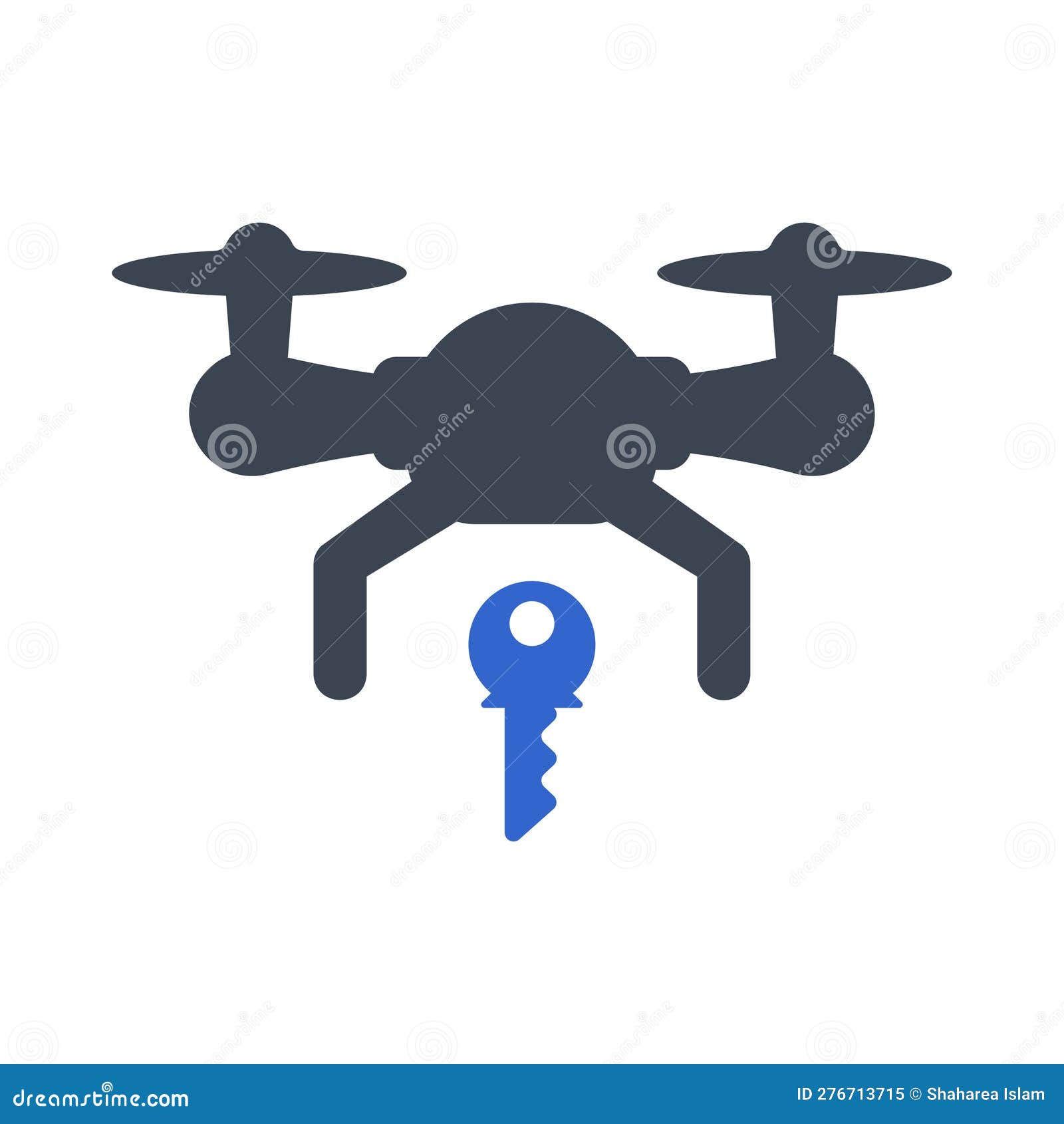 Drone key icon stock vector. Illustration of pass, device - 276713715