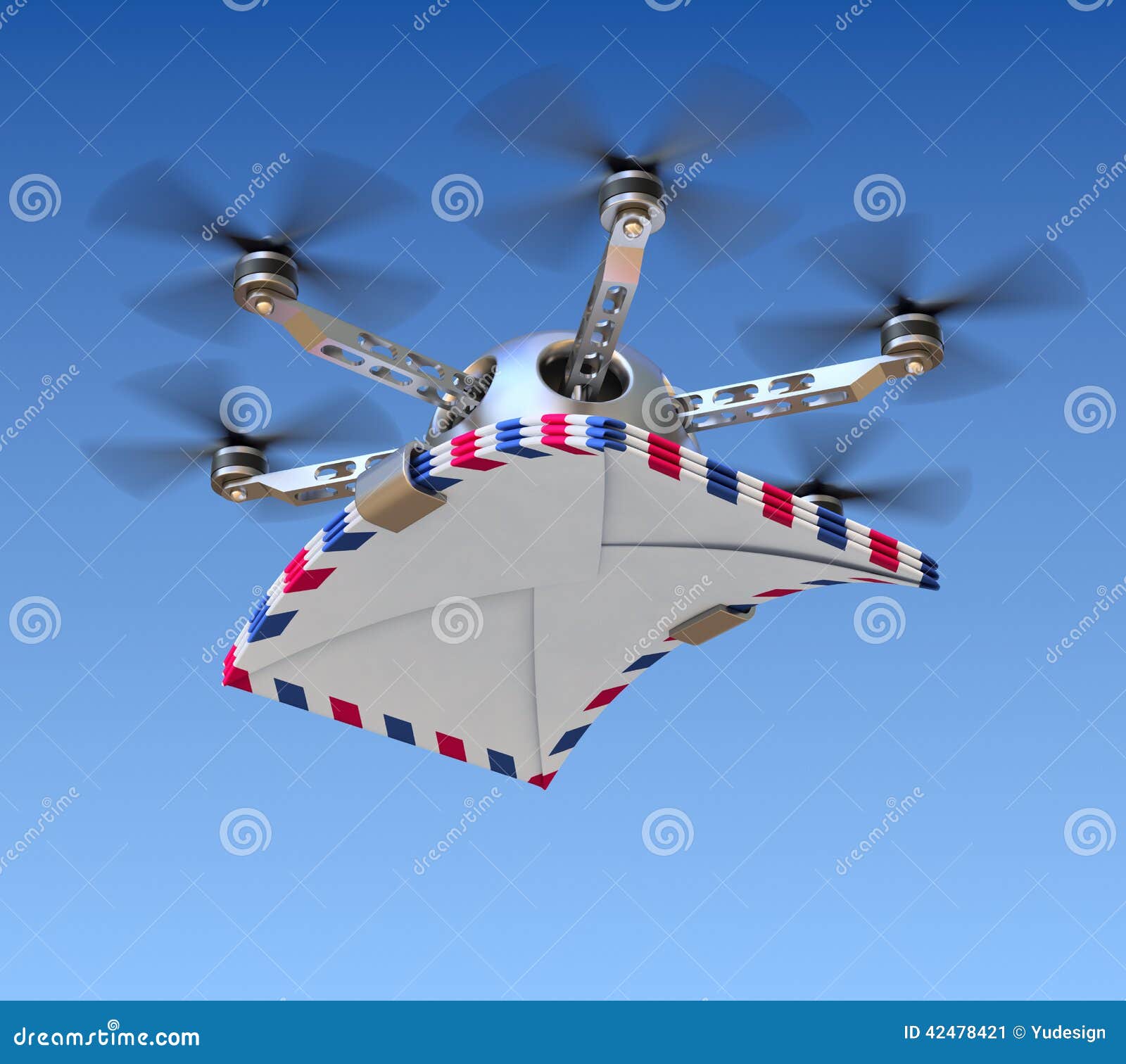 Drone with the letters stock illustration. Illustration of envelope ...