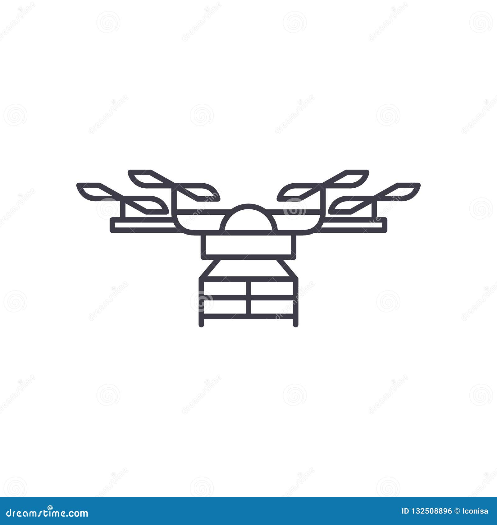 Drone Line Icon Concept. Drone Vector Linear Illustration, Symbol, Sign ... Drone Line Icon Concept. Drone Vector Linear Illustration, Symbol, Sign ...