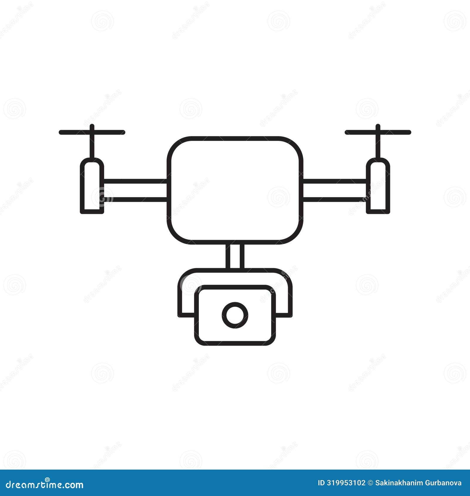 Drone Line Icon. Included the Icons As Drone, Remote, Controller, Radar ...