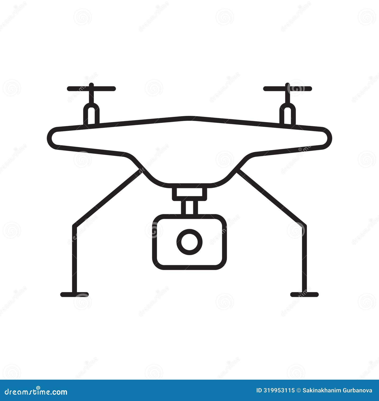 Drone Line Icon. Included the Icons As Drone, Remote, Controller, Radar ...