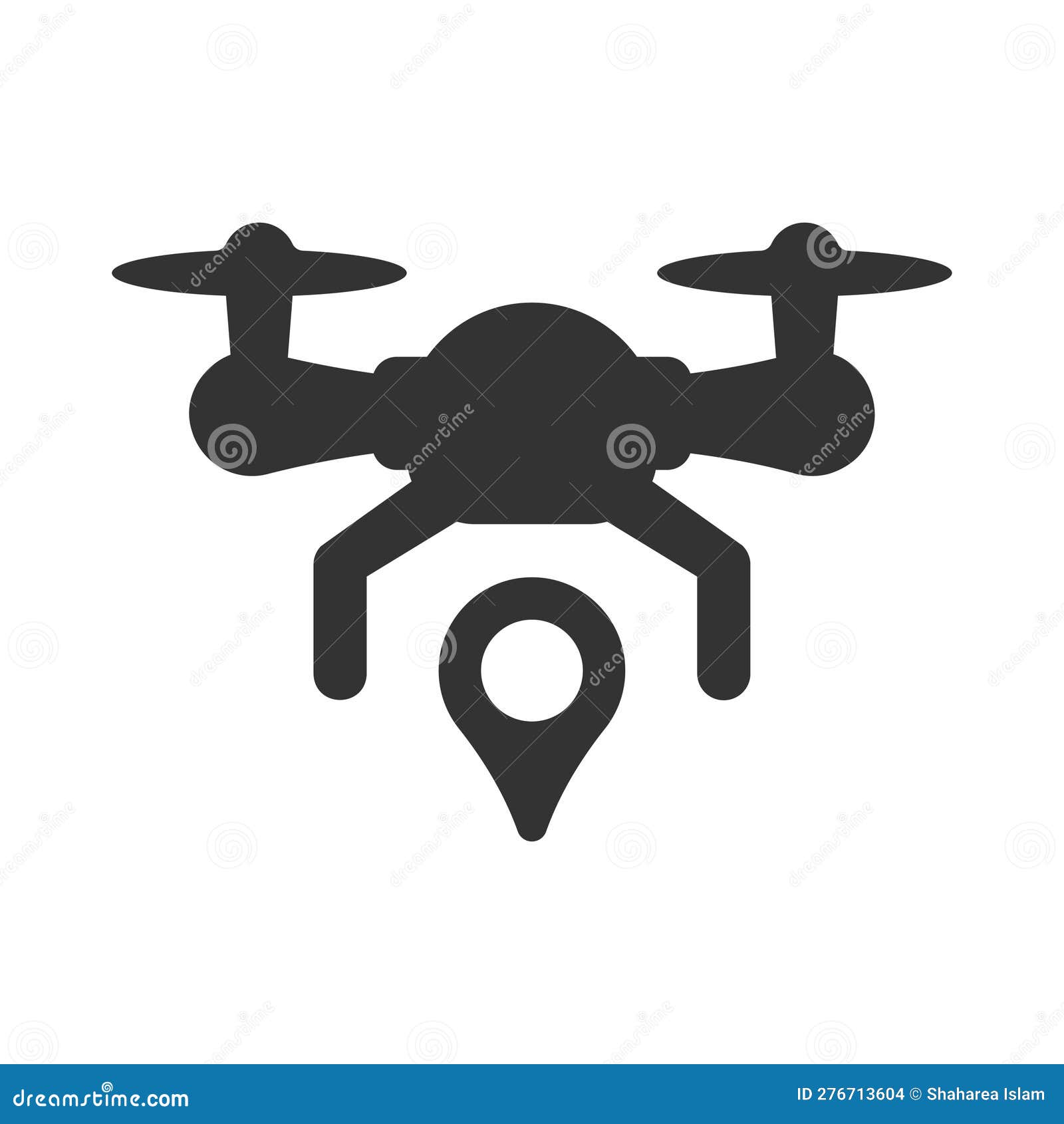 Drone Map Location Icon, Outline Style Cartoon Vector | CartoonDealer ...