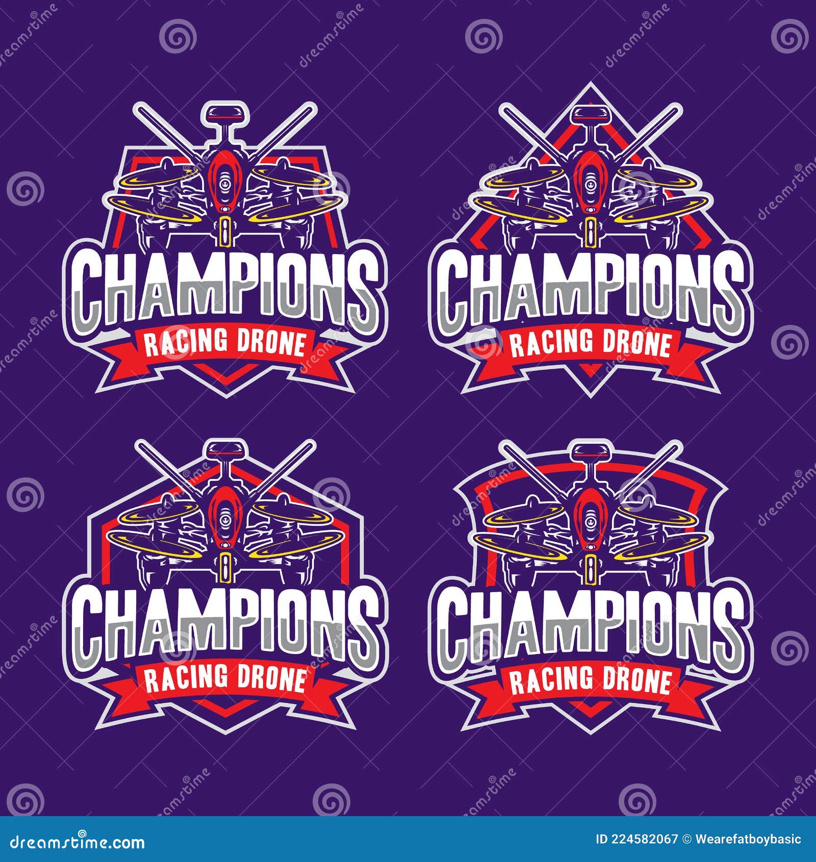 Detailed Racing Drone Mascot Concept Logo Collection Stock Vector ...