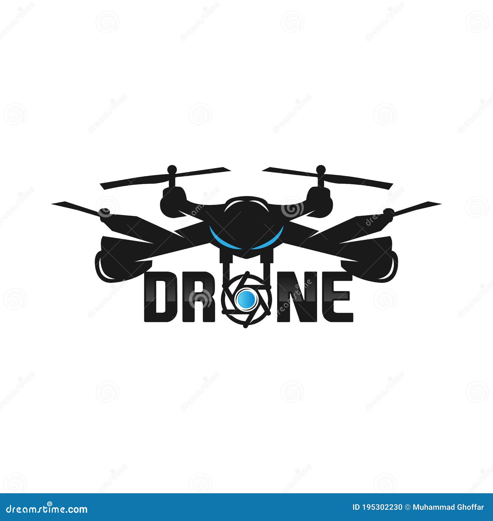 Drone Logo Isolated on White Background. Set of Drone Service and ...