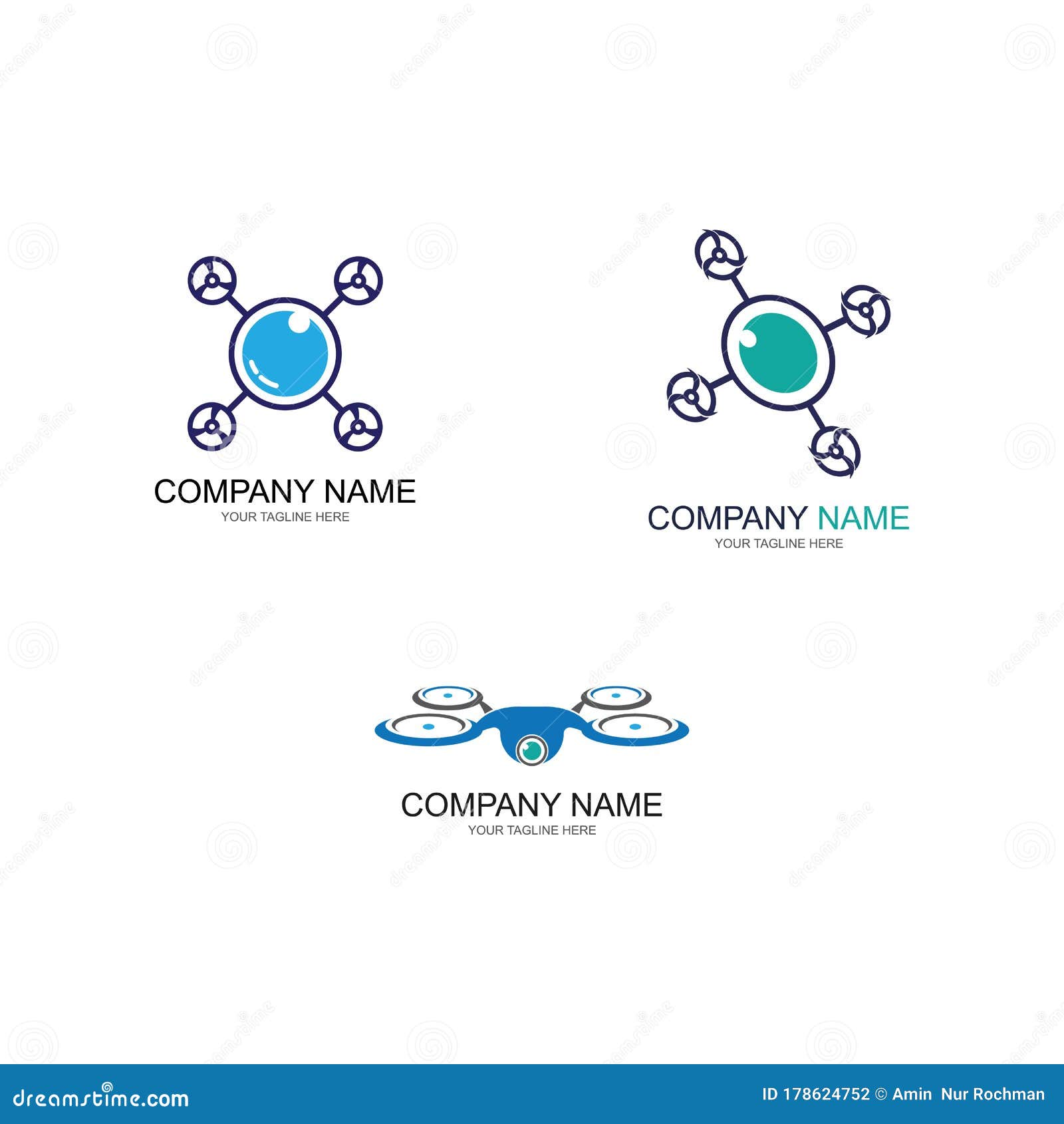 Drone Logo Template Design Vector Stock Illustration - Illustration of ...